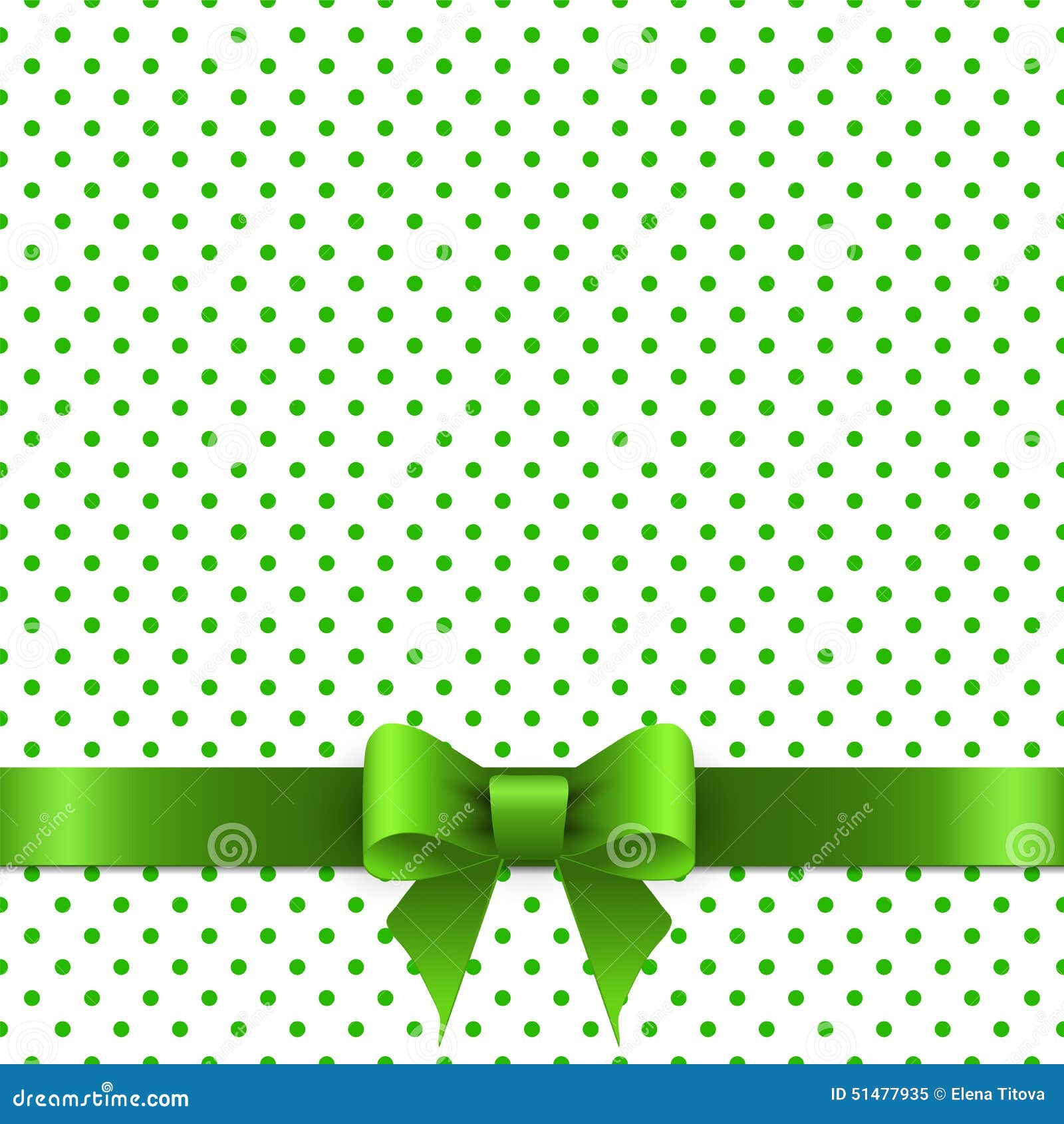 Background with green bow stock vector. Illustration of polka - 51477935
