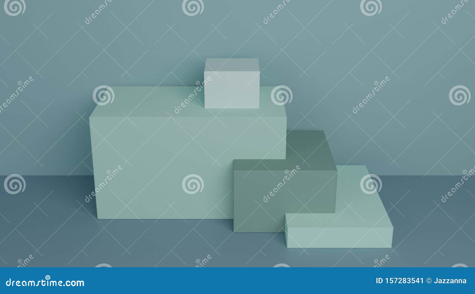 Background Green Boxes 3D Render Stock Illustration - Illustration of ...