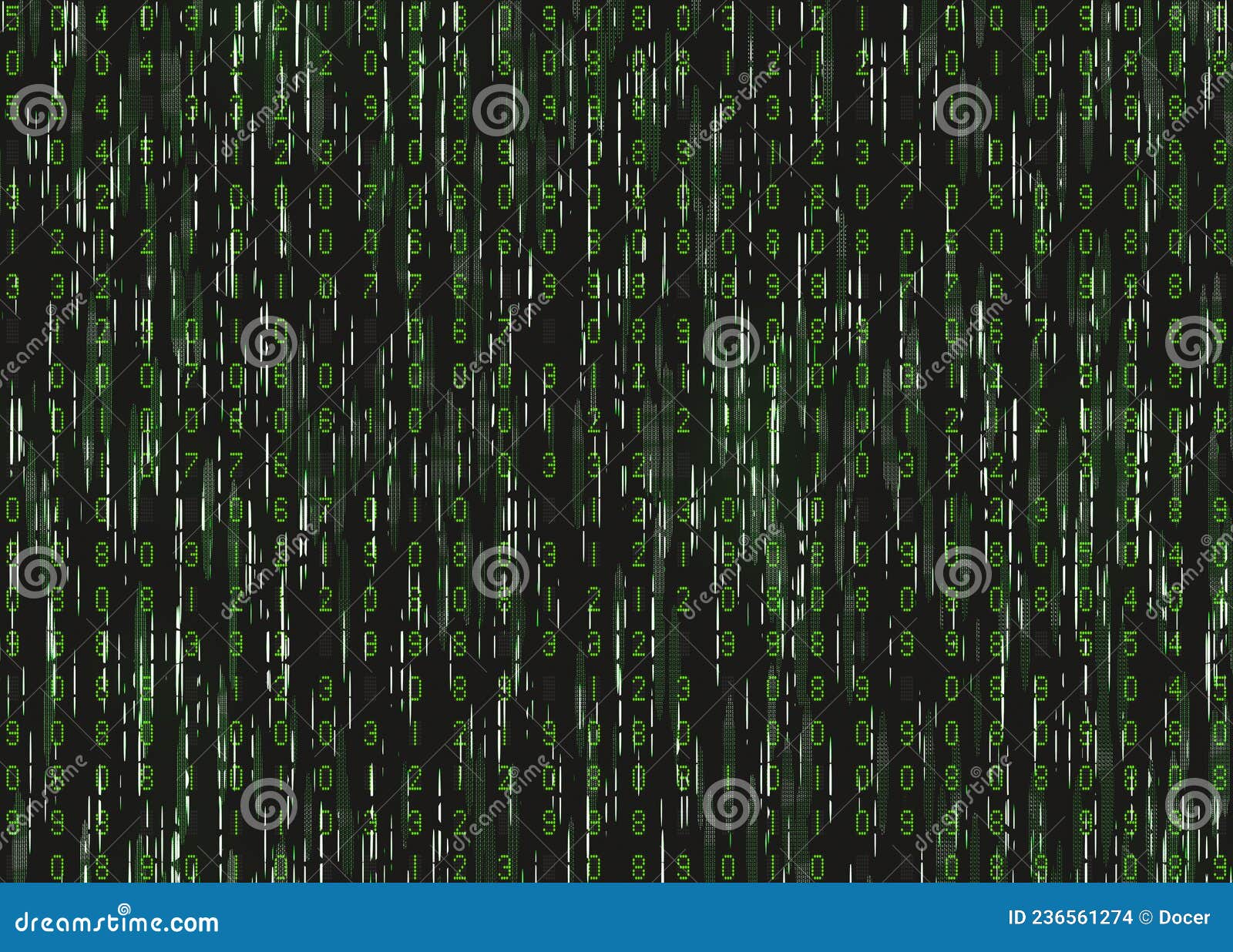 Background of Green Digital Matrix Code Stock Illustration ...