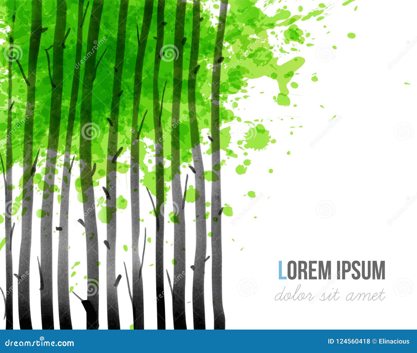 Background with Green Forest Trees and Place for Your Text. Stock ...