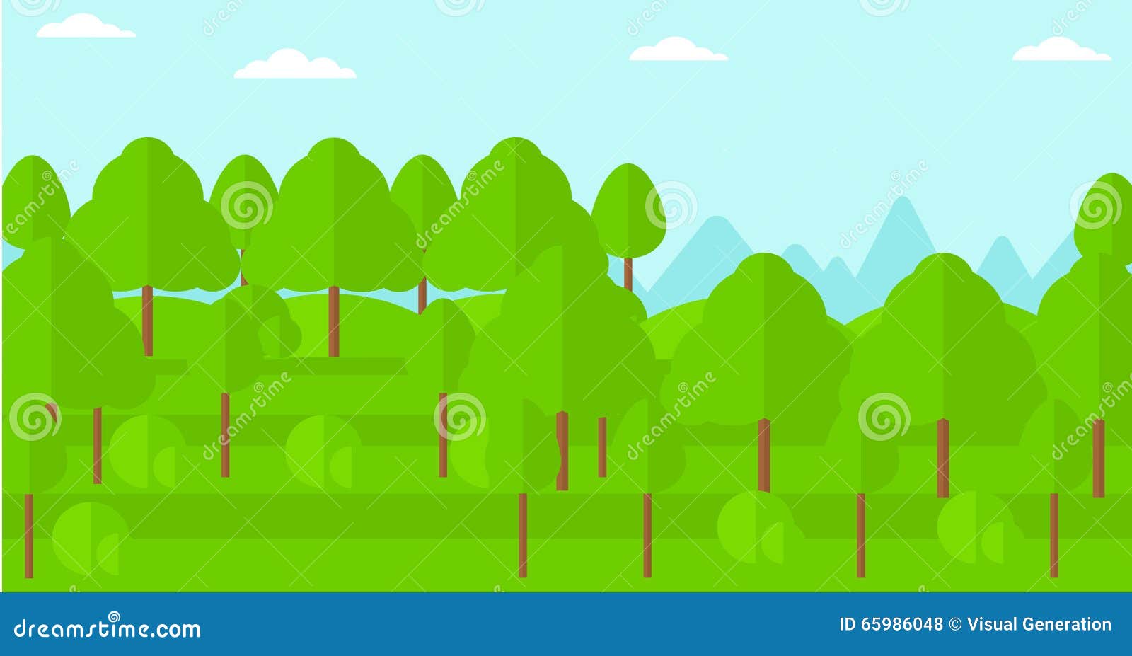 Background of Green Forest. Stock Vector - Illustration of bush ...