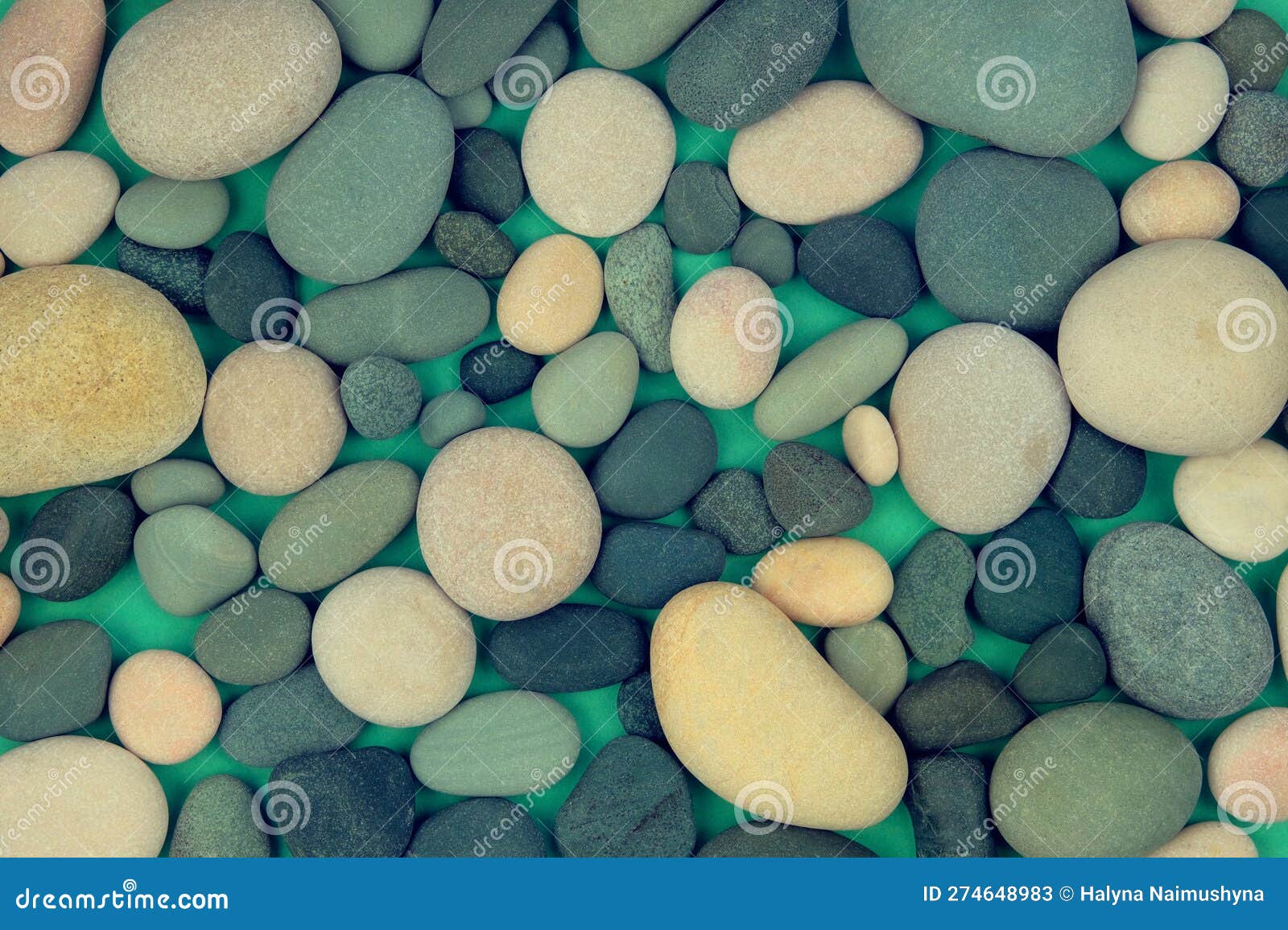 Background of Green Sea Pebbles. Summer Vacation Concept Stock Image ...