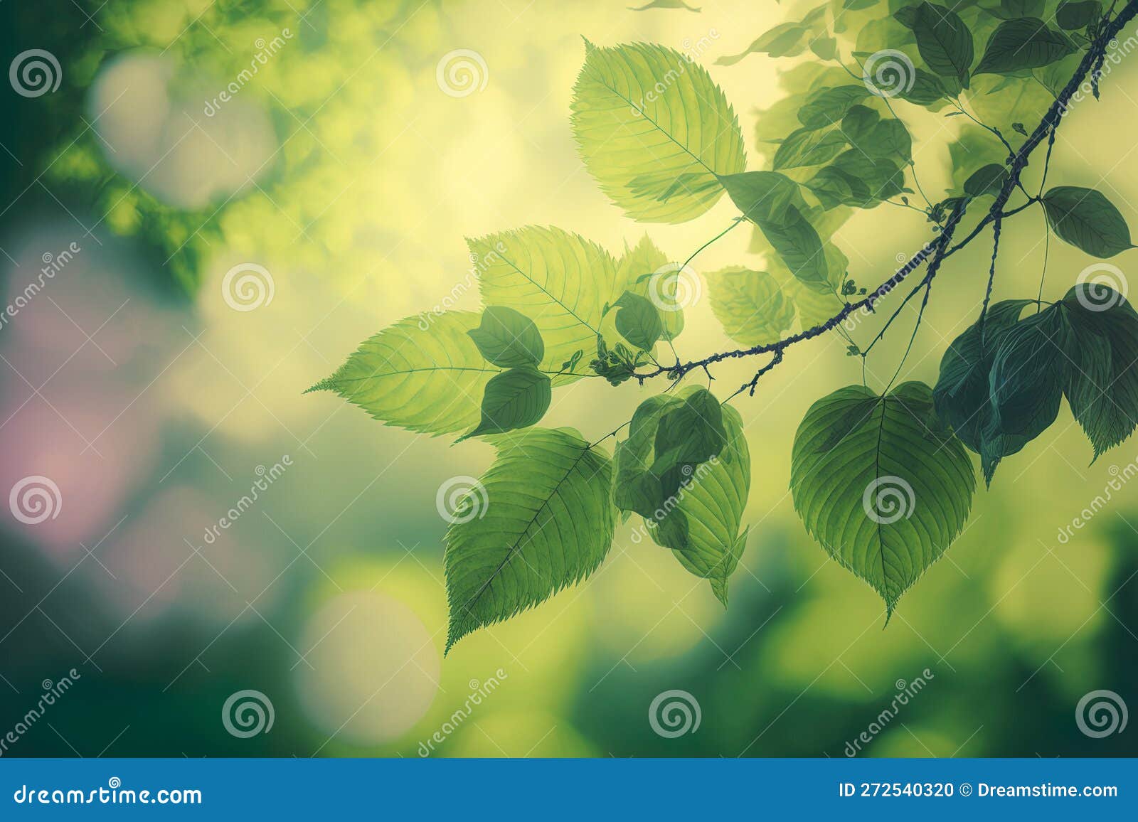 Background with Green Tree Leaves in Spring and a Hazy Background Stock ...
