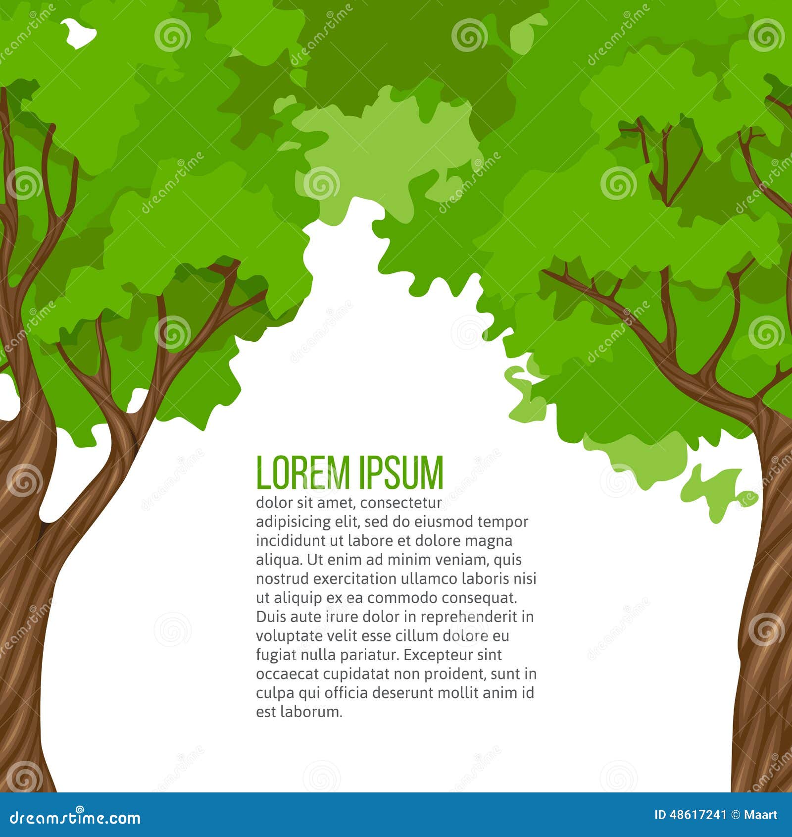 Background with Green Trees Stock Vector - Illustration of background ...