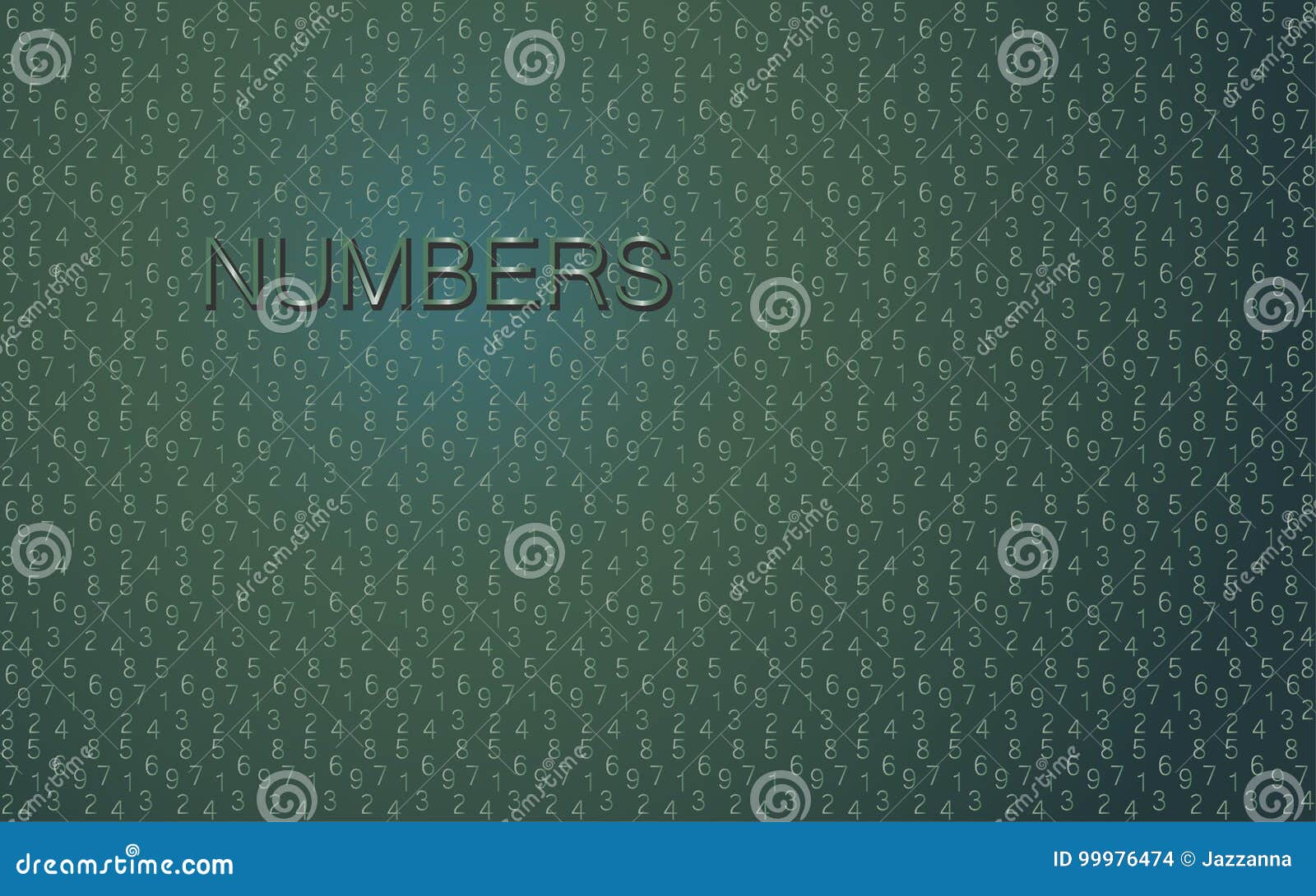 Background Green Word Numbers Stock Vector - Illustration of education ...