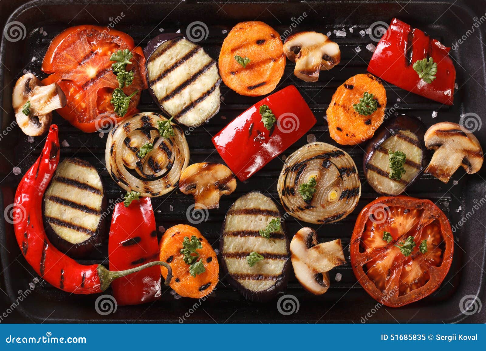 Background of Grilled Vegetables Close Up. Horizontal Top View Stock ...