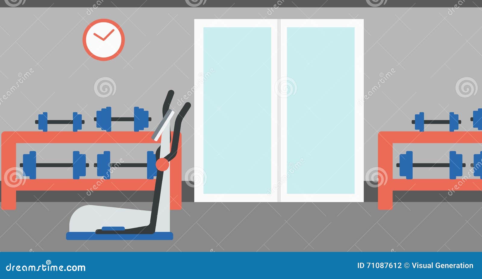 Background of Gym with Equipment. Stock Vector - Illustration of ...