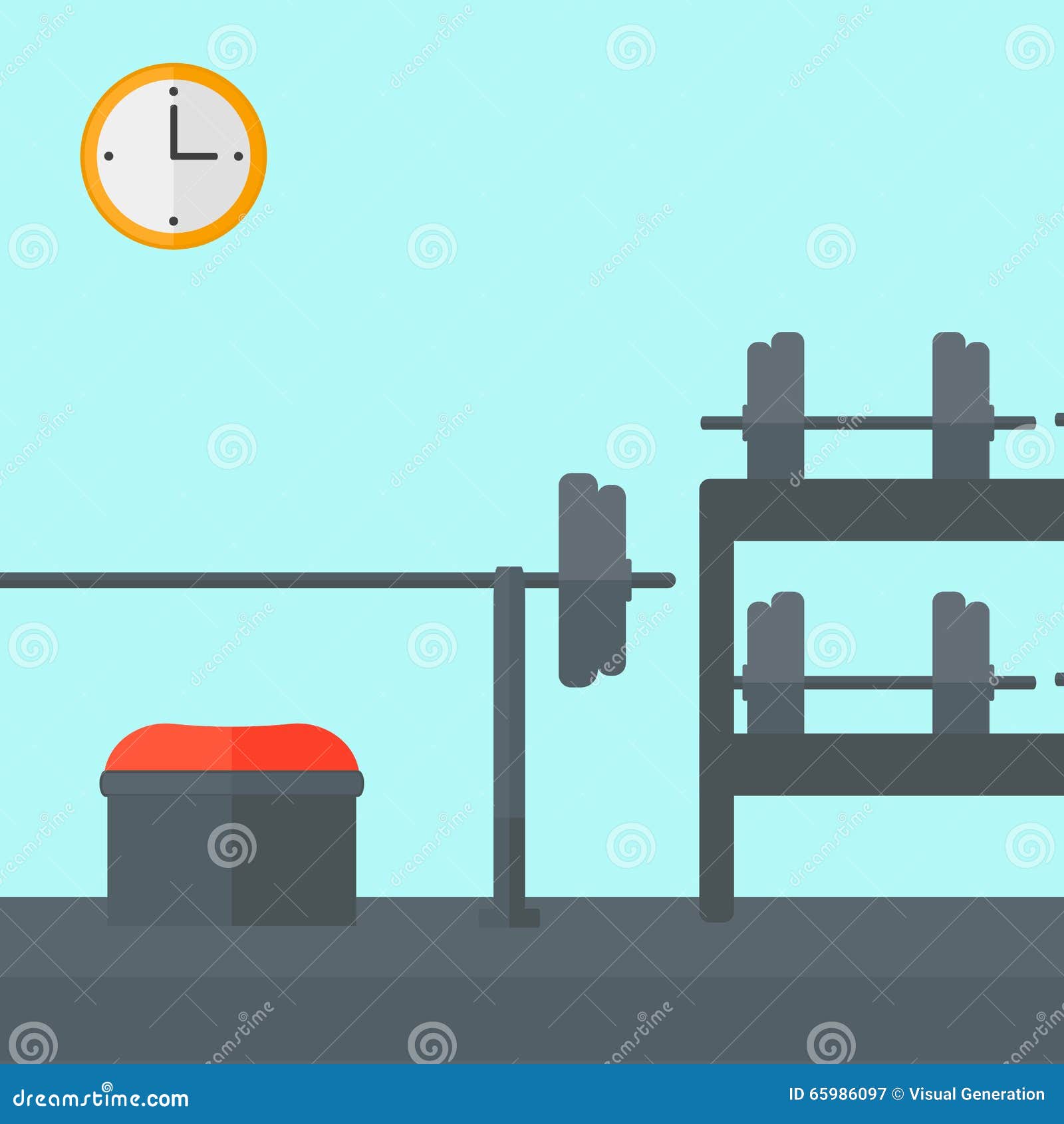 Background of Gym with Equipment. Stock Vector - Illustration of ...
