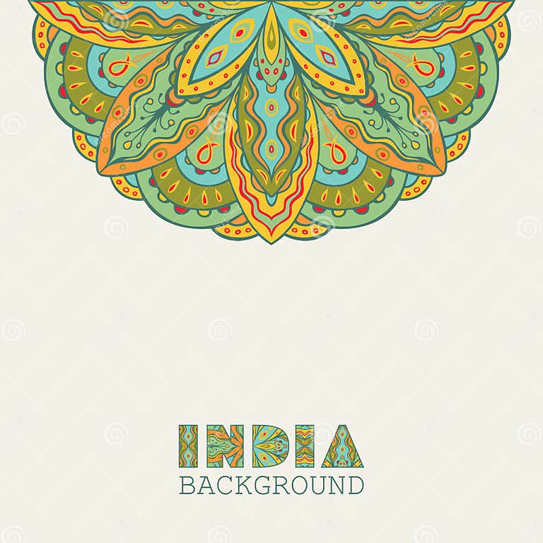 Background with Half Round Ethnic Indian Pattern. Stock Vector ...