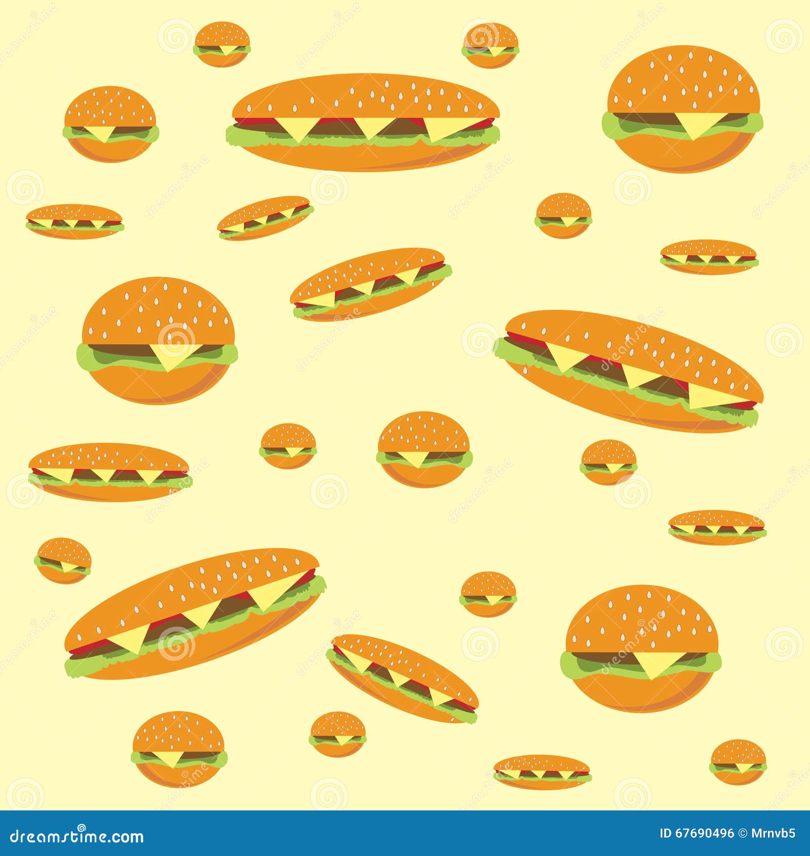 Background with Hamburgers and Cheeseburgers. Stock Vector ...