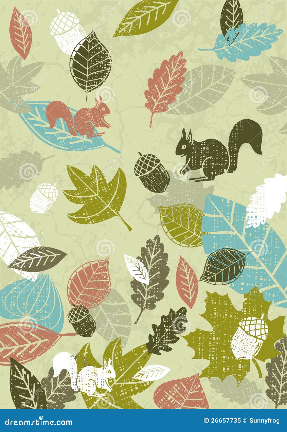 Background of Hand Draw Leafs, Vector Stock Vector - Illustration of ...