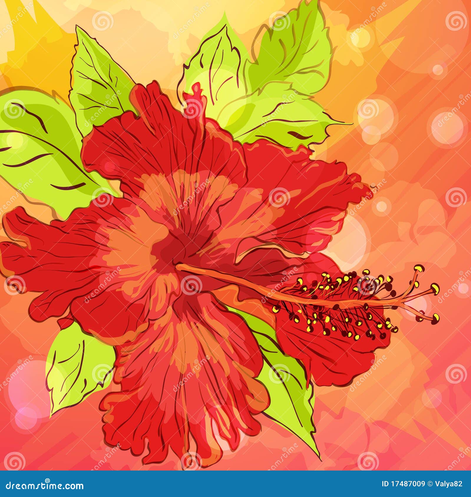 Background with Hand Drawn Flowers Stock Vector - Illustration of ...