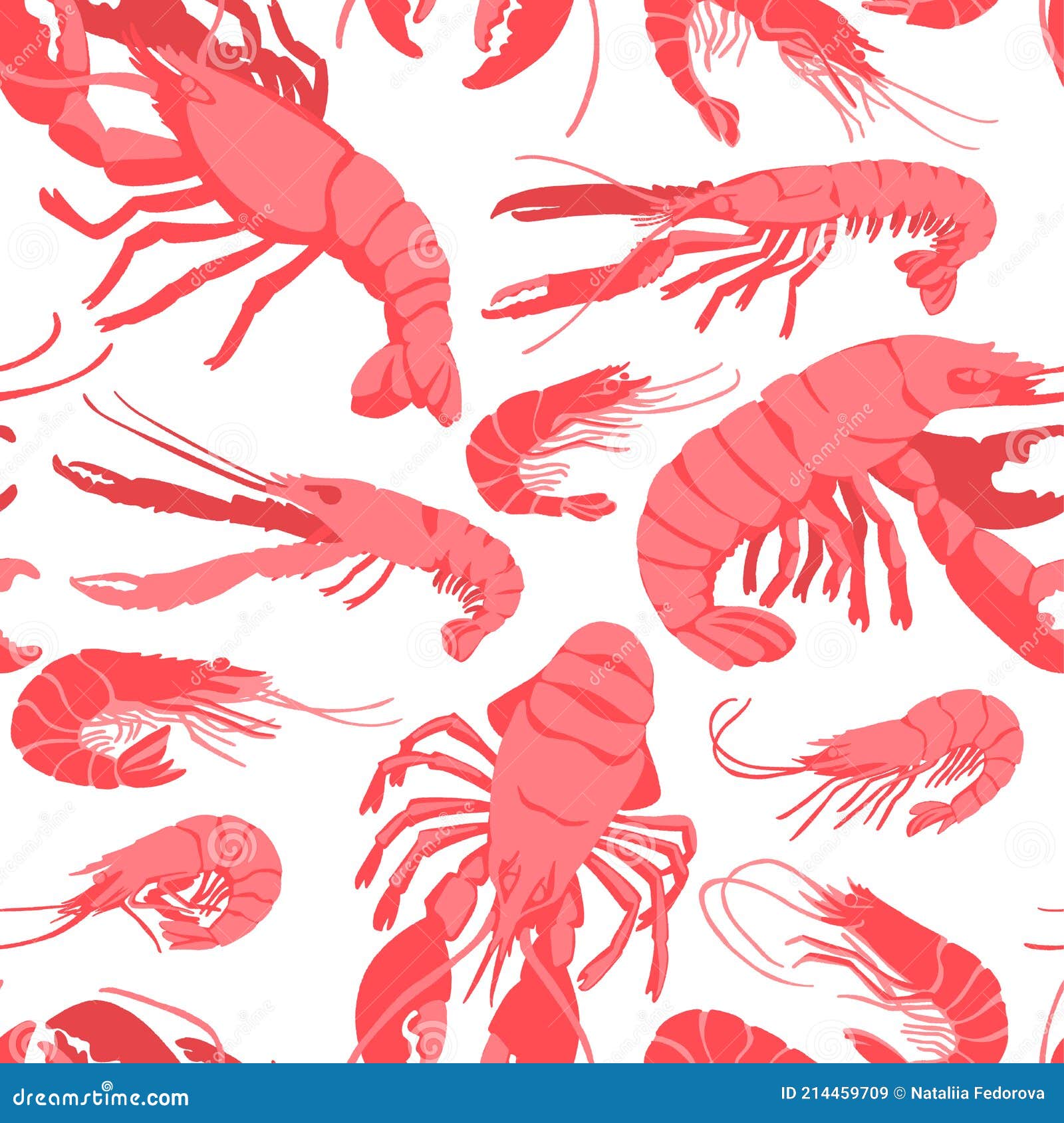 Decorative Vector Seamless Pattern with Drawn Marine Arthropod ...