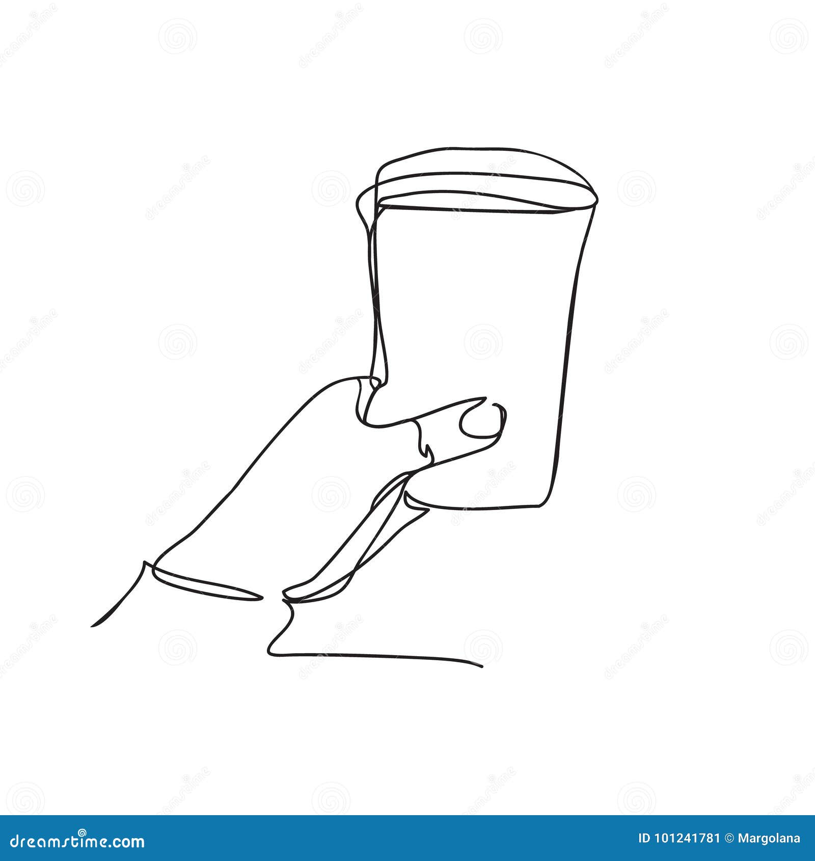 Background with Hand Holding Plastic Cup of Coffee or Tea. Stock Vector ...