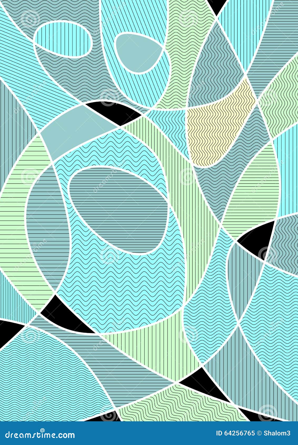 Background with Hatched Mosaic Elements in Different Shades of Green ...