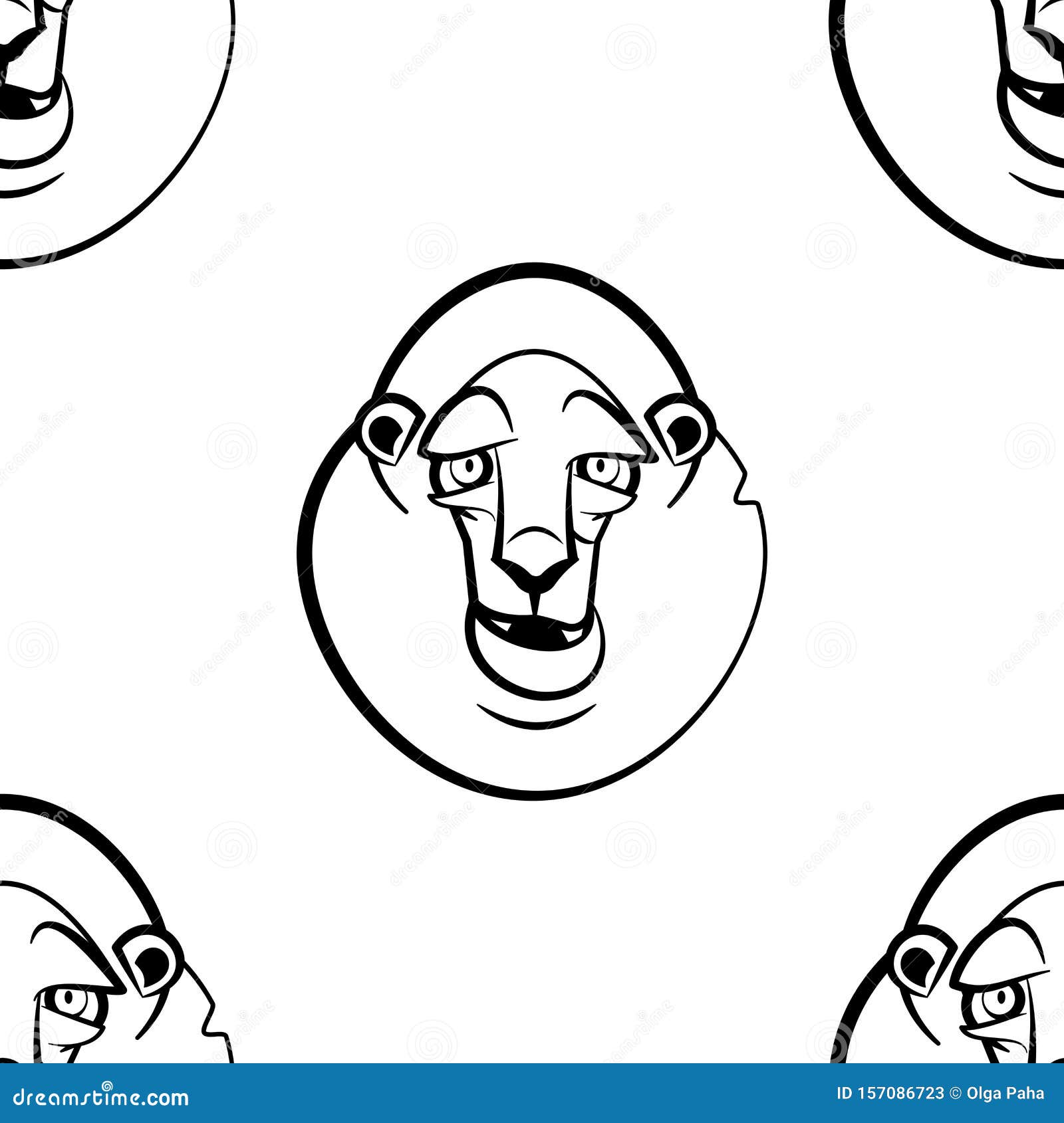 Background head leon stock vector. Illustration of leon - 157086723