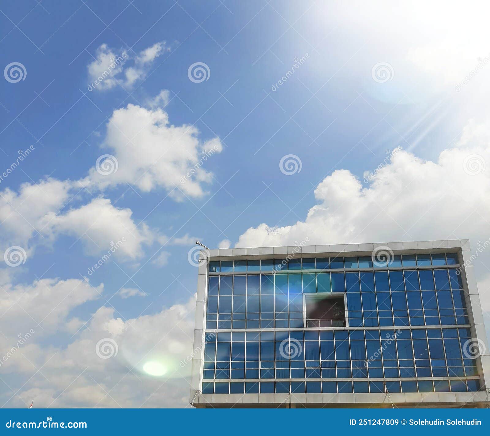 Background Headquarter Blue Sky with Cloud and Shine Sun Stock Image ...