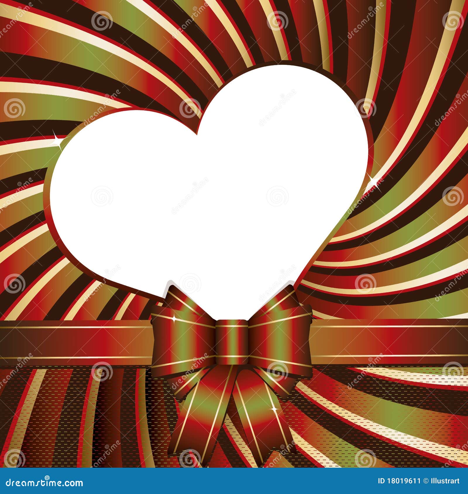 Background with Heart and Ribbon Stock Vector - Illustration of heart ...