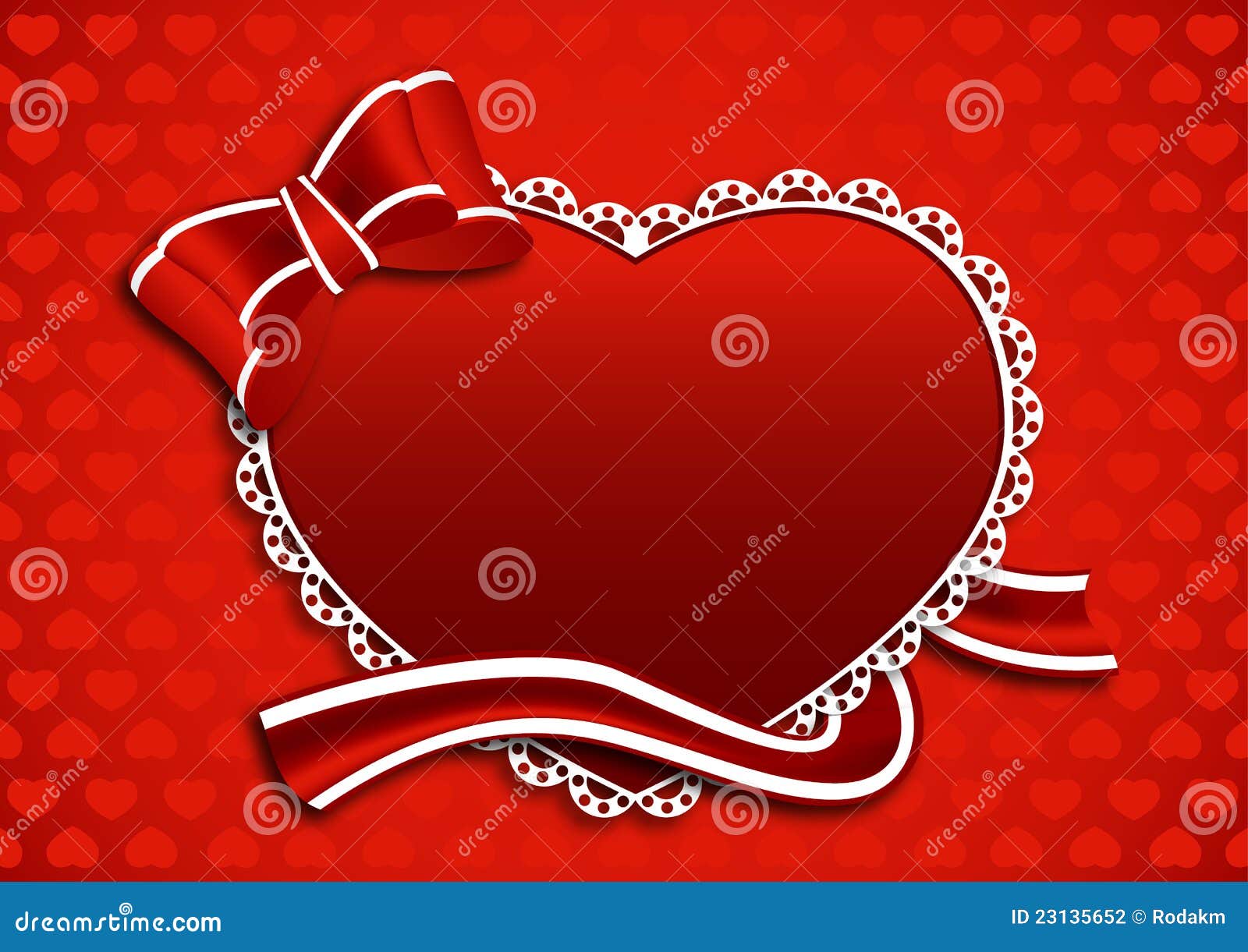 Background with Heart and Ribbon Stock Vector - Illustration of ...