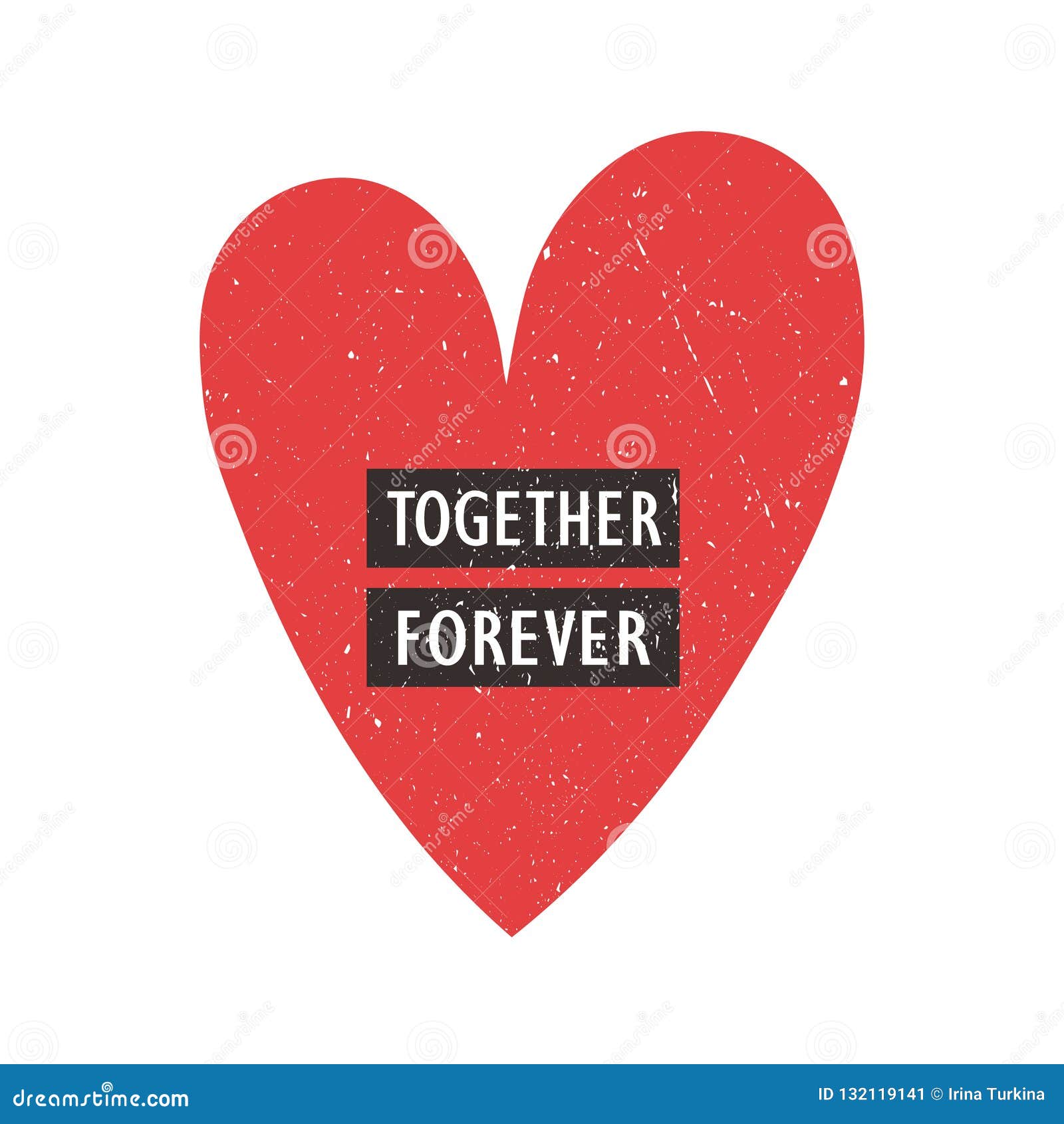 Background with Heart and Text. Together Forever Stock Vector ...