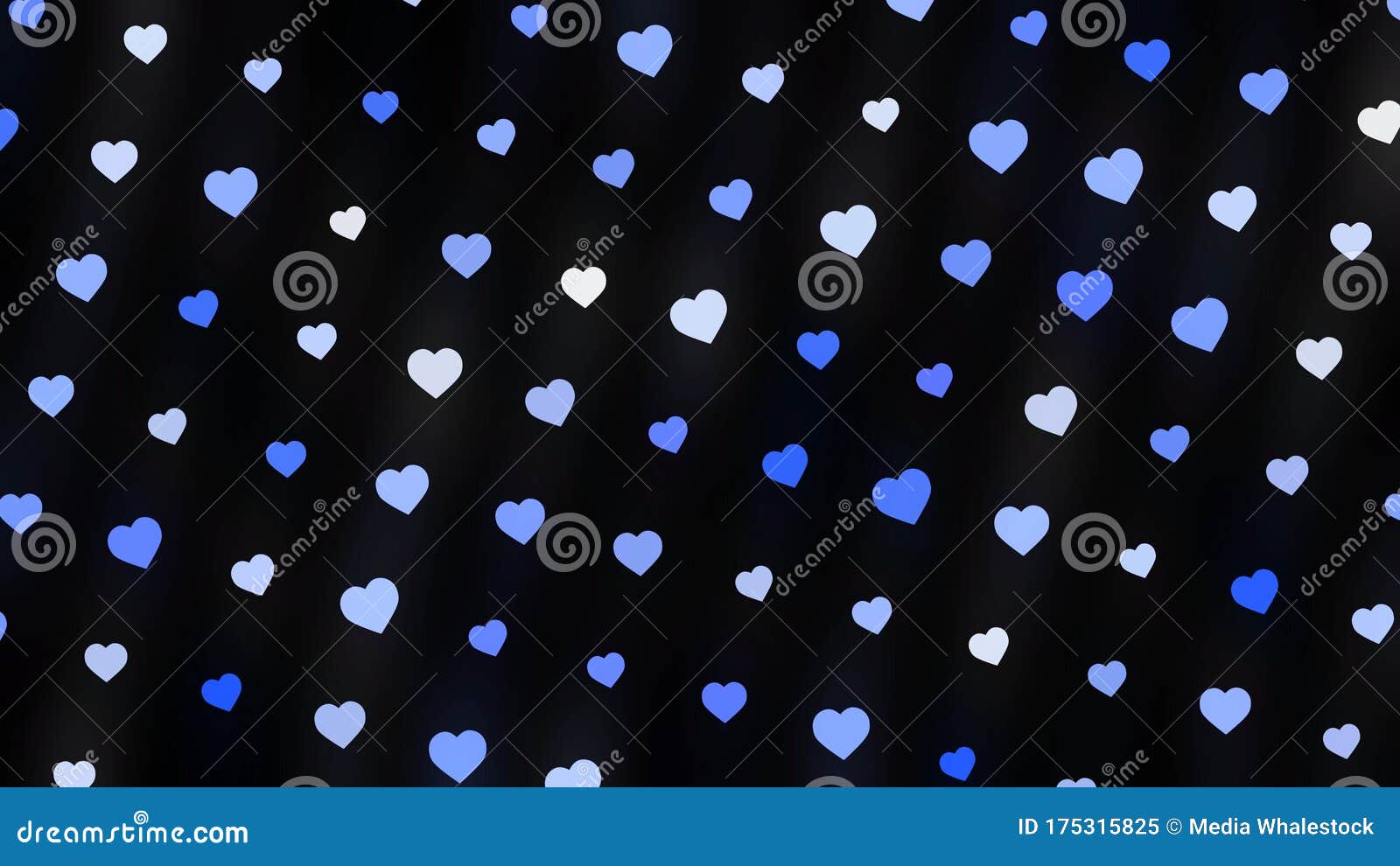 Background of Hearts on Black Backdrop. Animation Stock Illustration ...