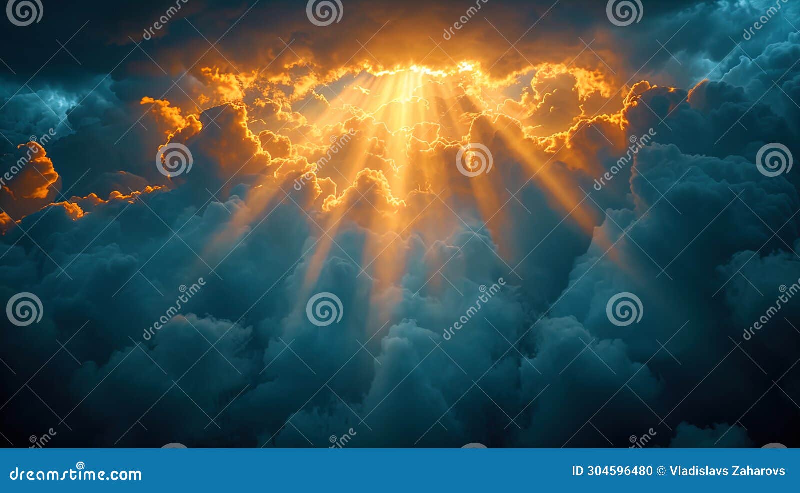 The Background of Heaven, Where a Bright Ray of Light Breaks through ...