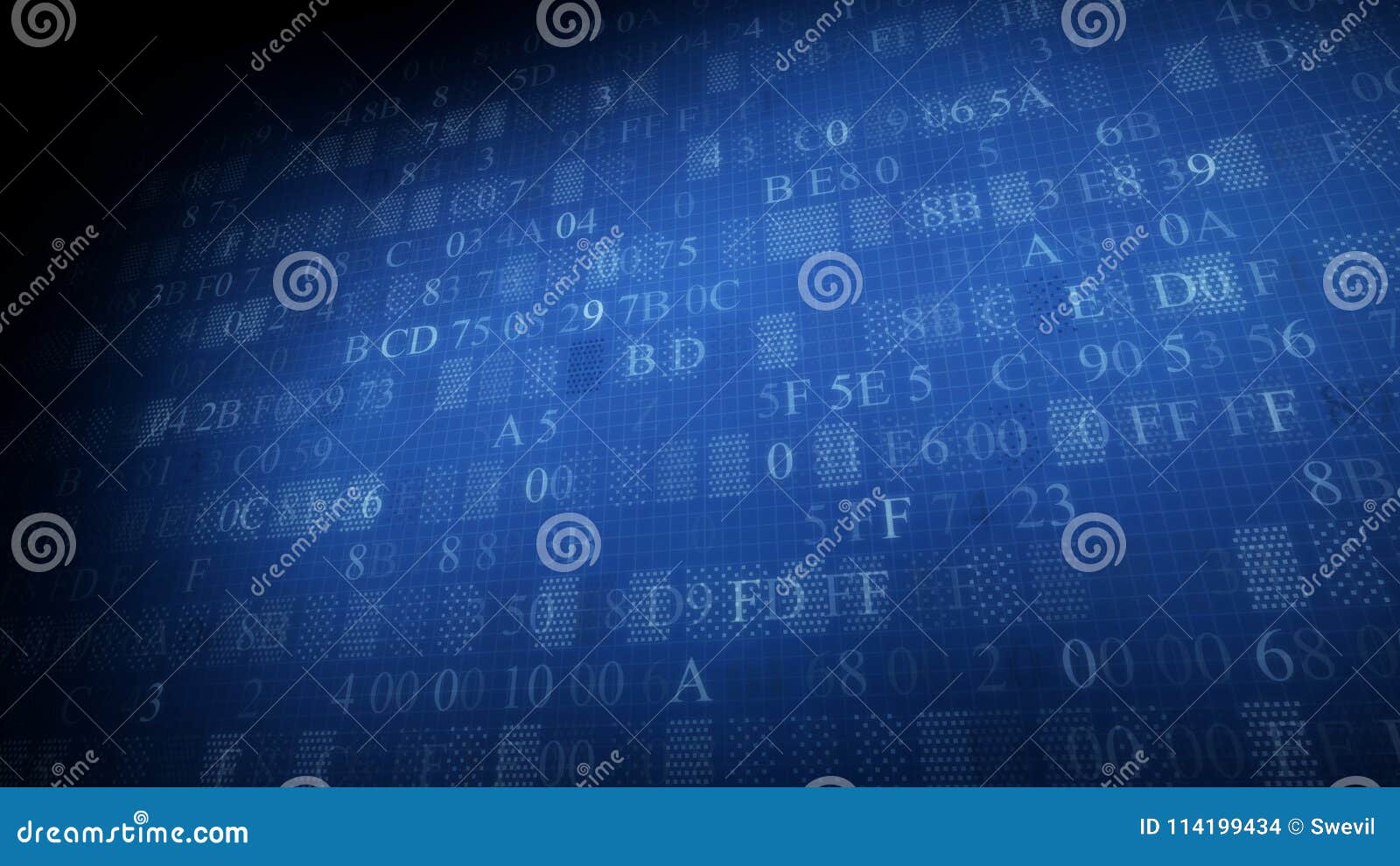 Background of Hexadecimal Code. Background of Blue Color Stock ...