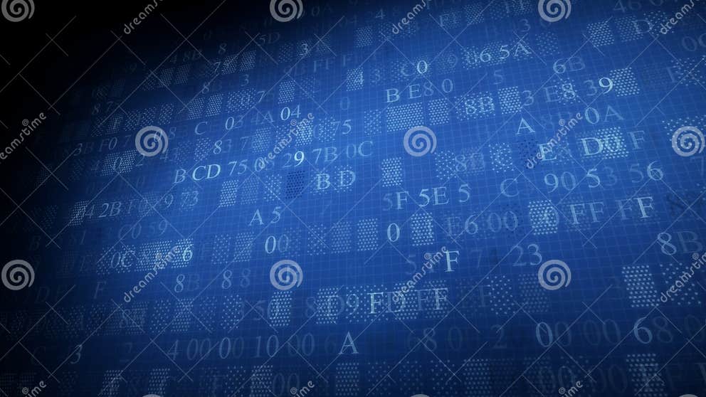 Background of Hexadecimal Code. Background of Blue Color Stock ...
