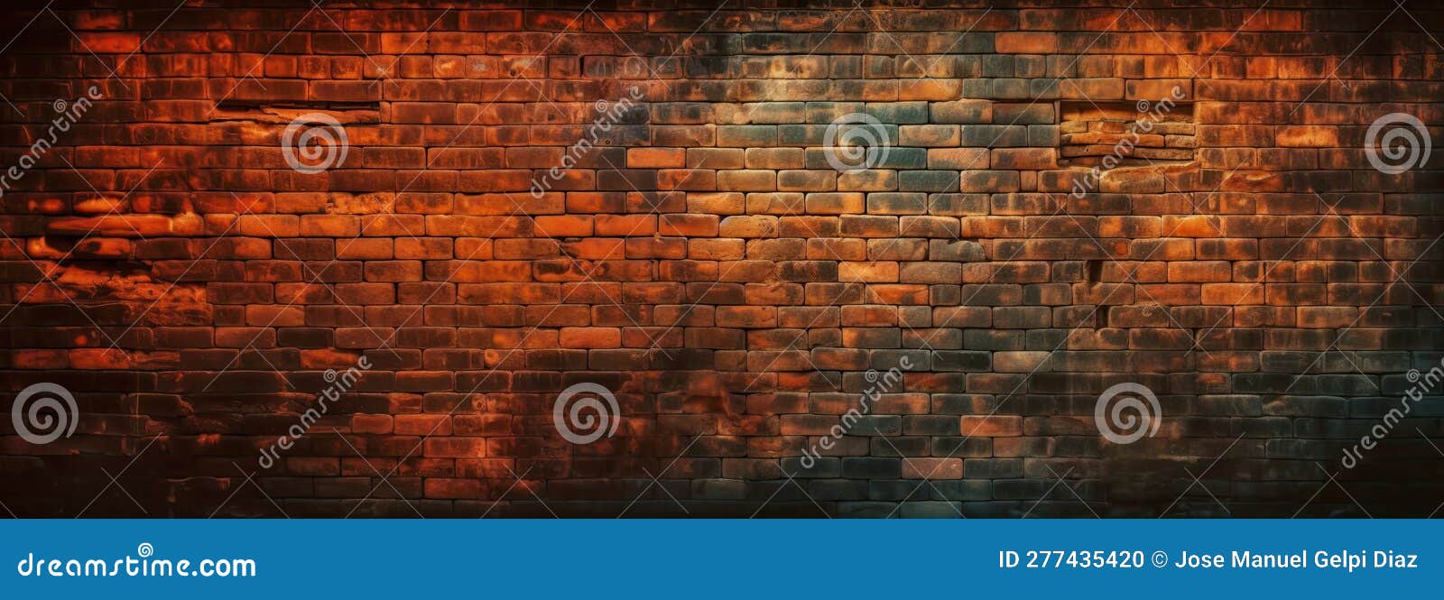 Background Of High-contrast Chiaroscuro Lighting Of A Brick Wall In A ...