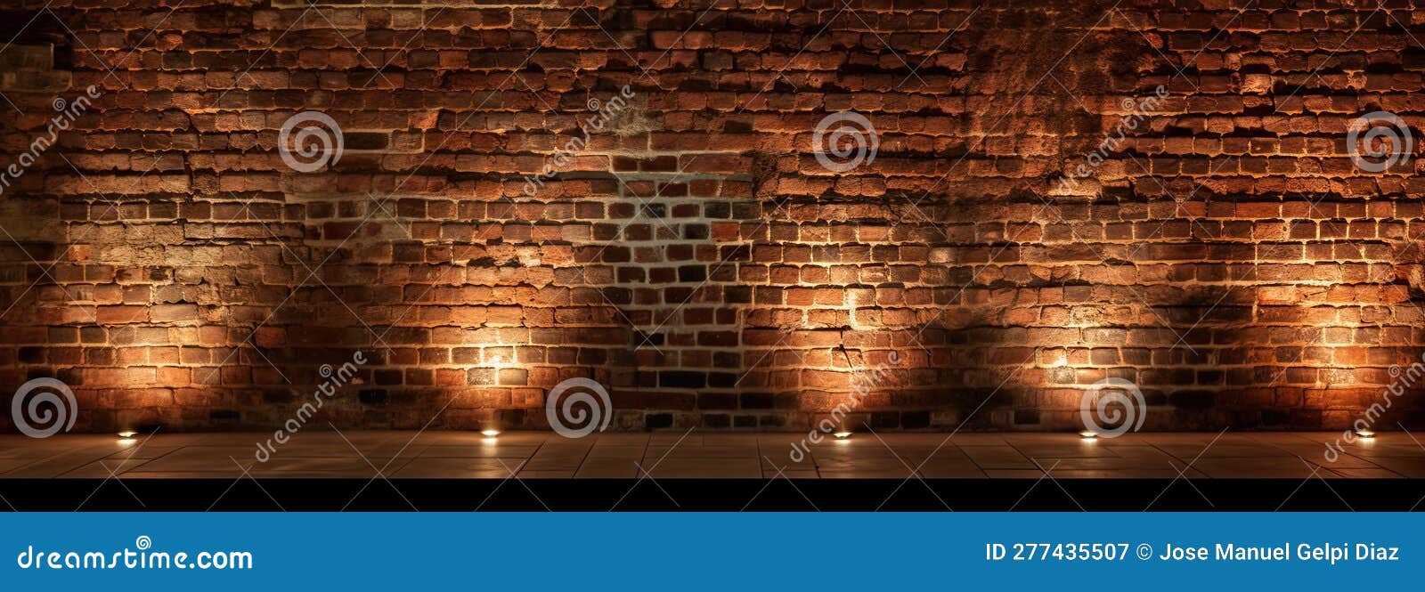 Background Of High-contrast Chiaroscuro Lighting Of A Brick Wall In A ...