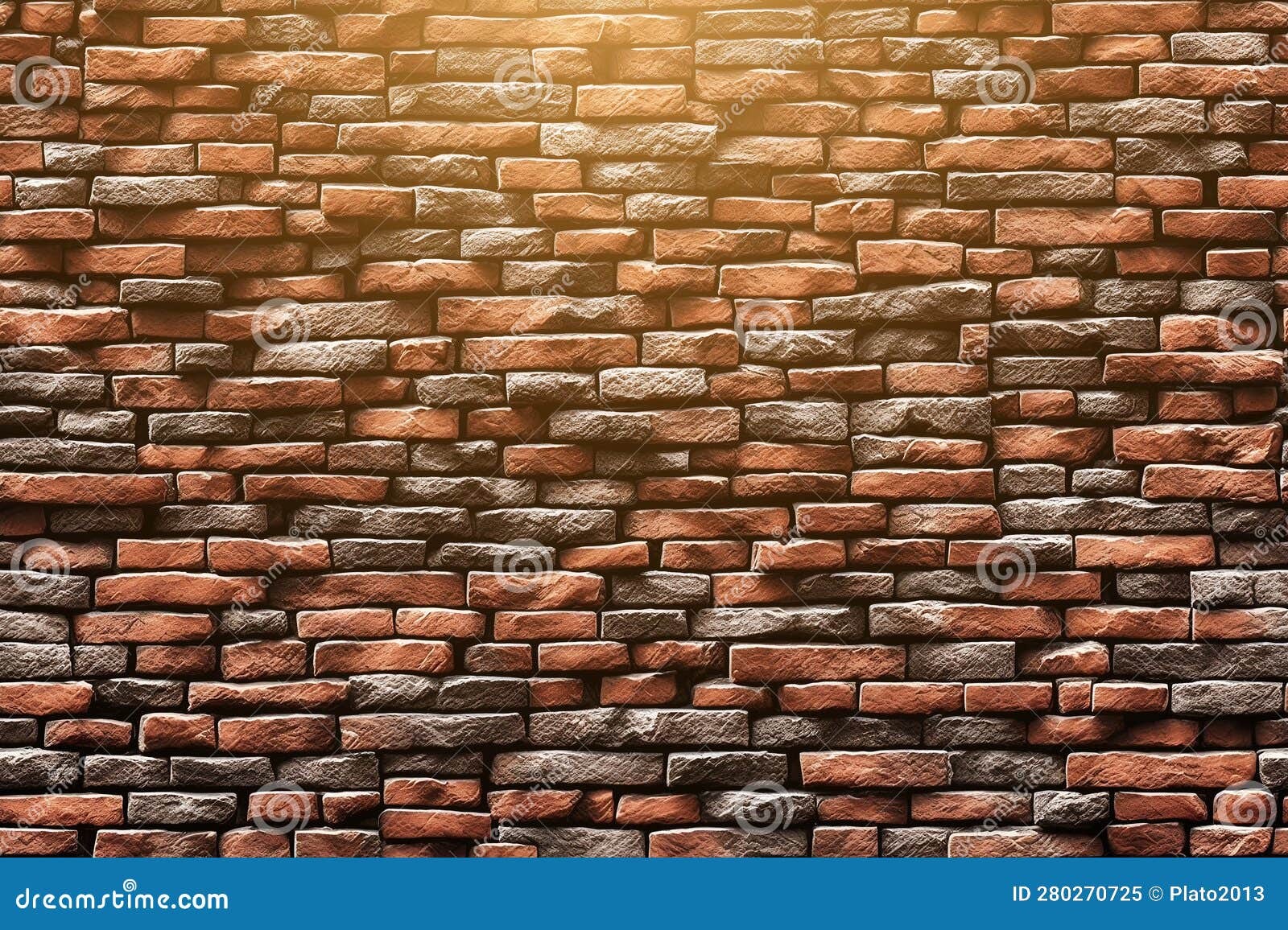 Background of High-contrast Lighting of a Brick Wall. Generative AI ...