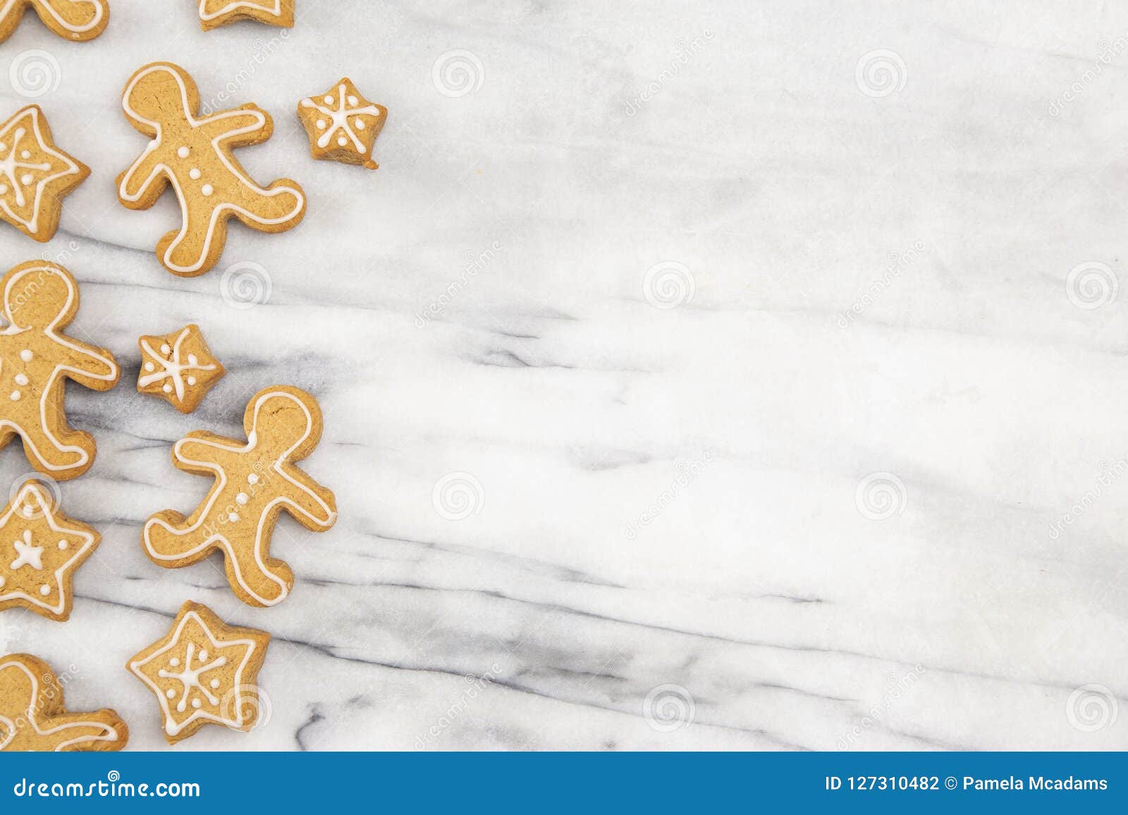 Background of Holiday Gingerbread Cookies on a Marble Counter Stock ...