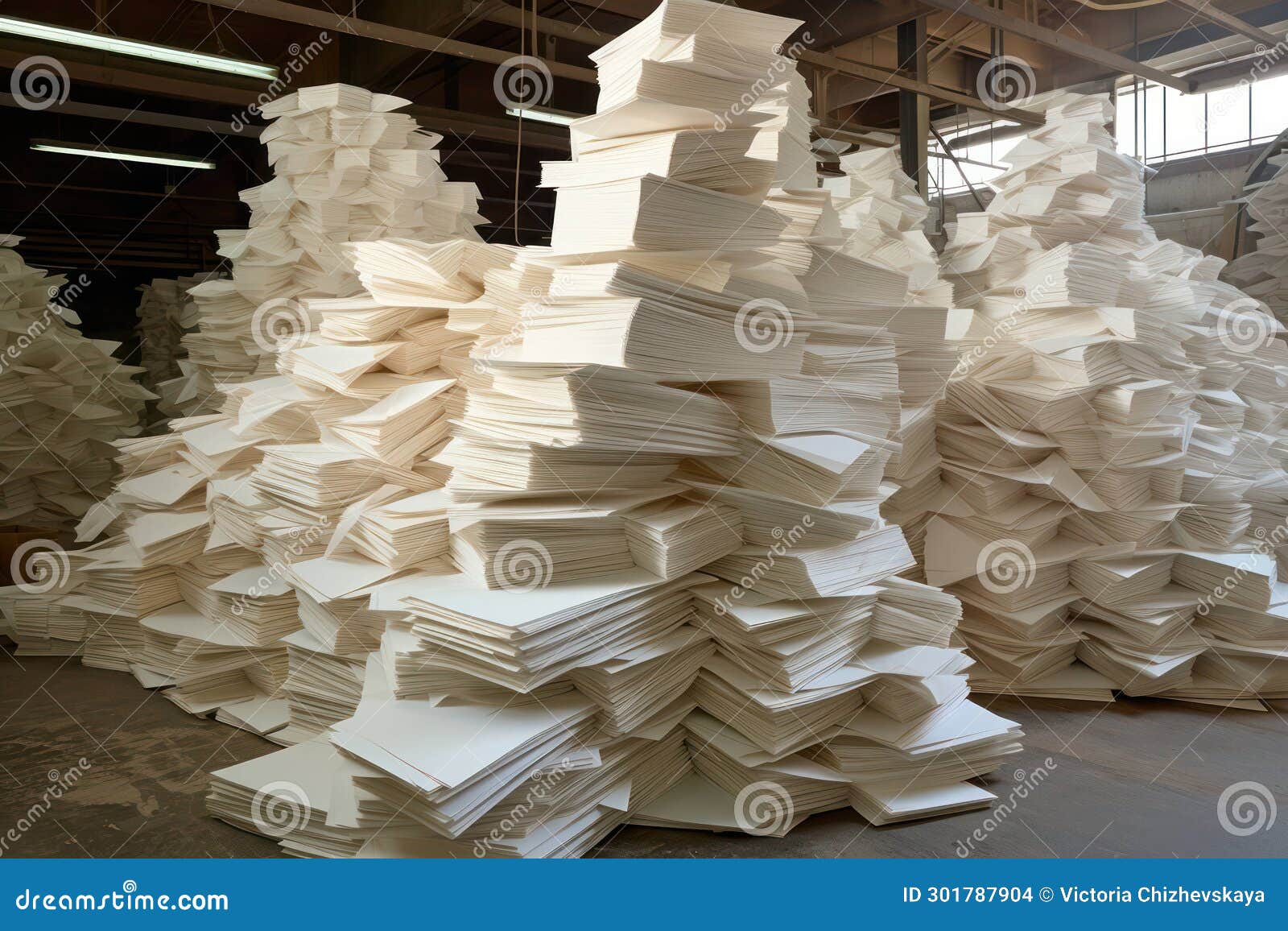 Industrial Background Construction Gypsum Paper Business White Stack ...