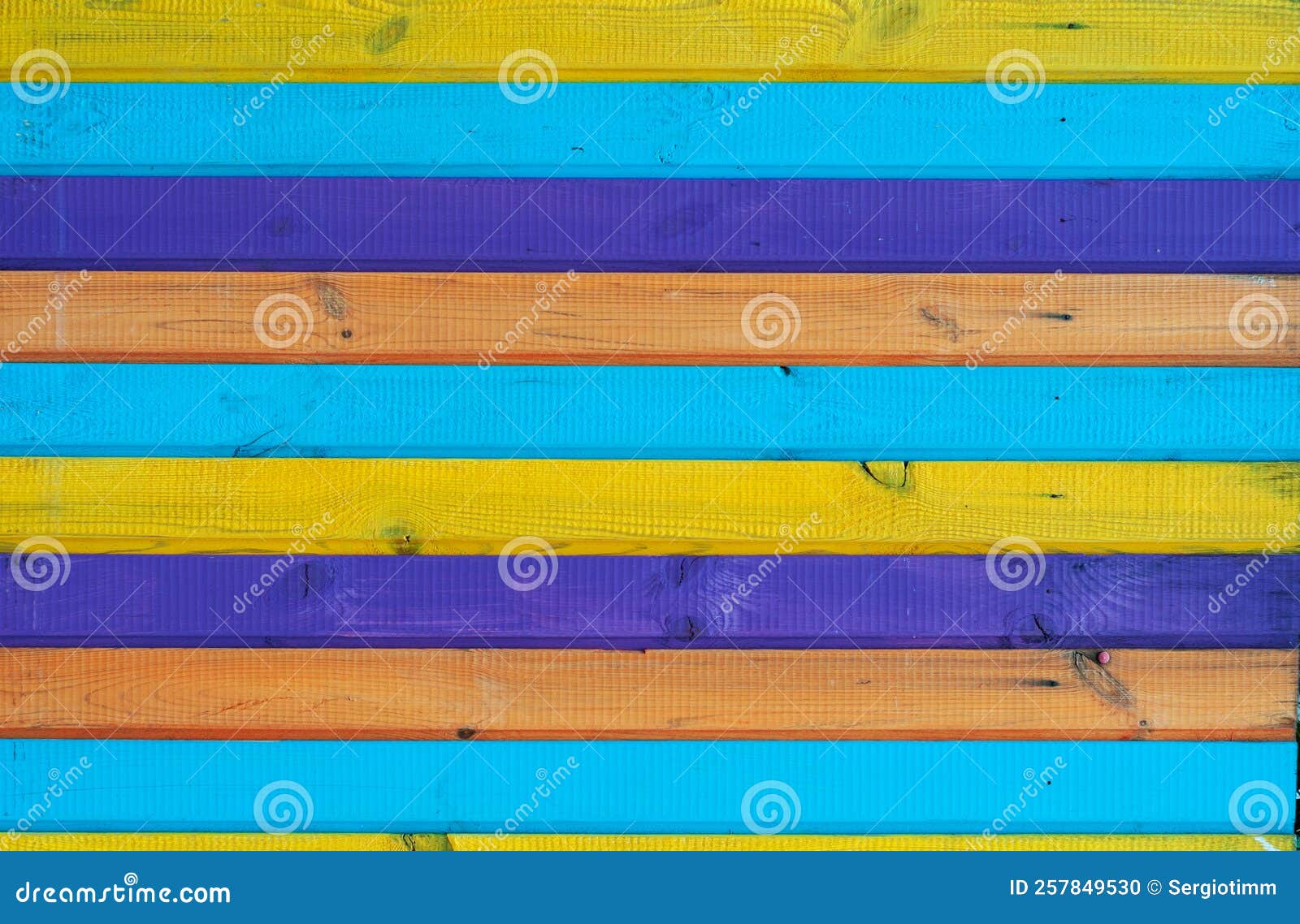 Background of Horizontal Wooden Boards Painted in Different Colors ...
