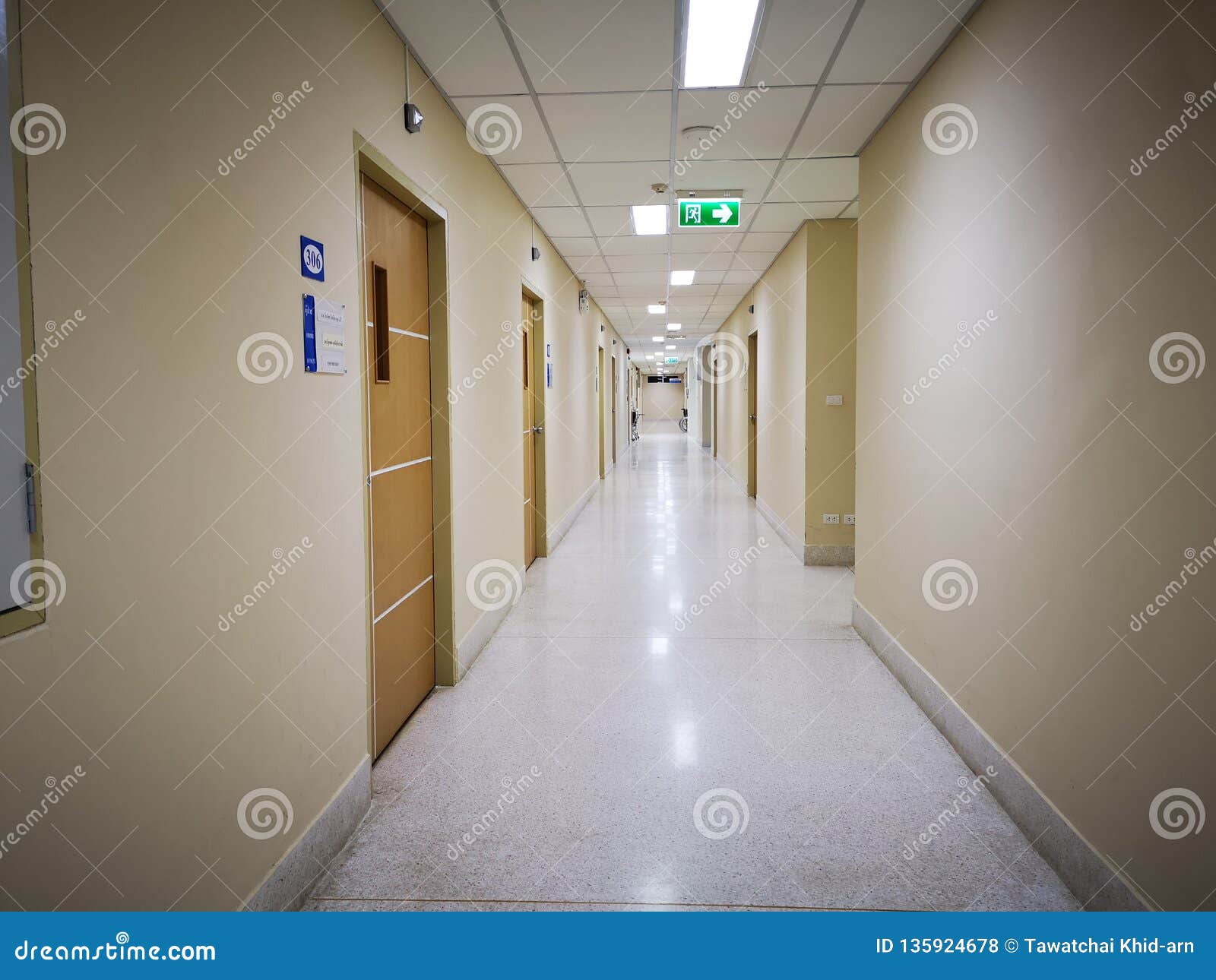 Background in Hospital Walkway without Any People Stock Photo - Image ...