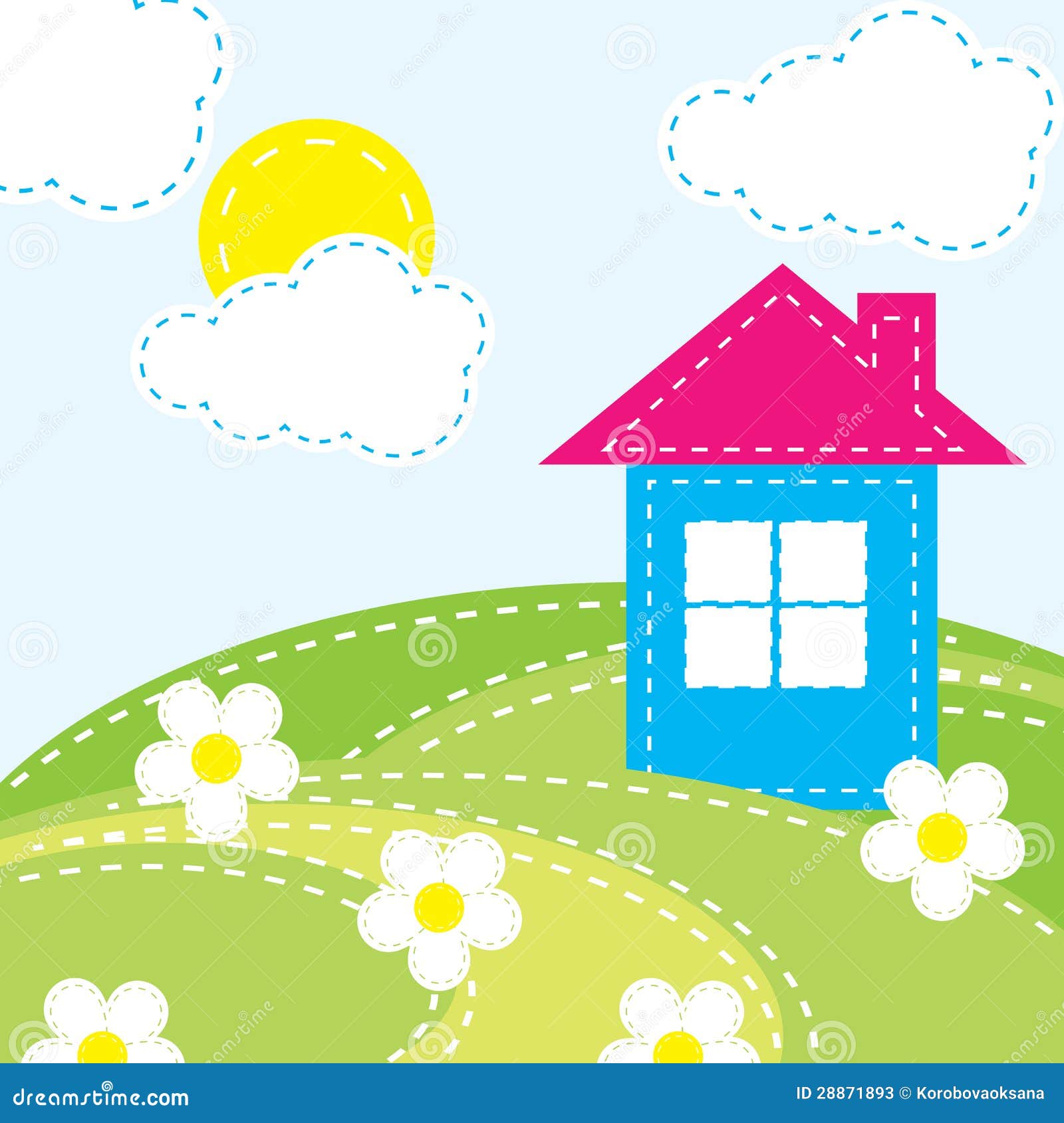 Background with a House for the Baby Stock Vector - Illustration of ...