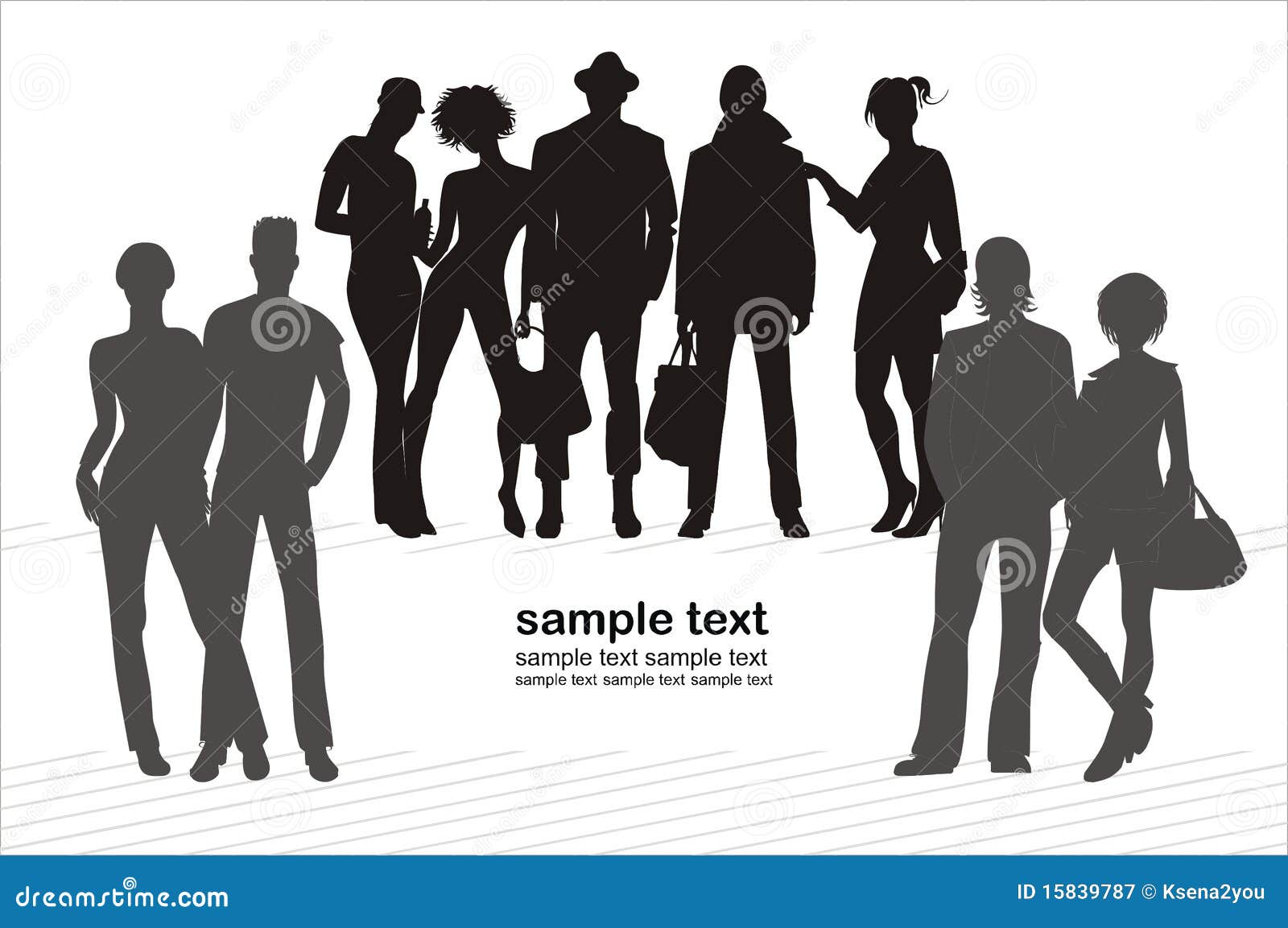 Background with Human Silhouettes Easy To Modify Stock Vector ...