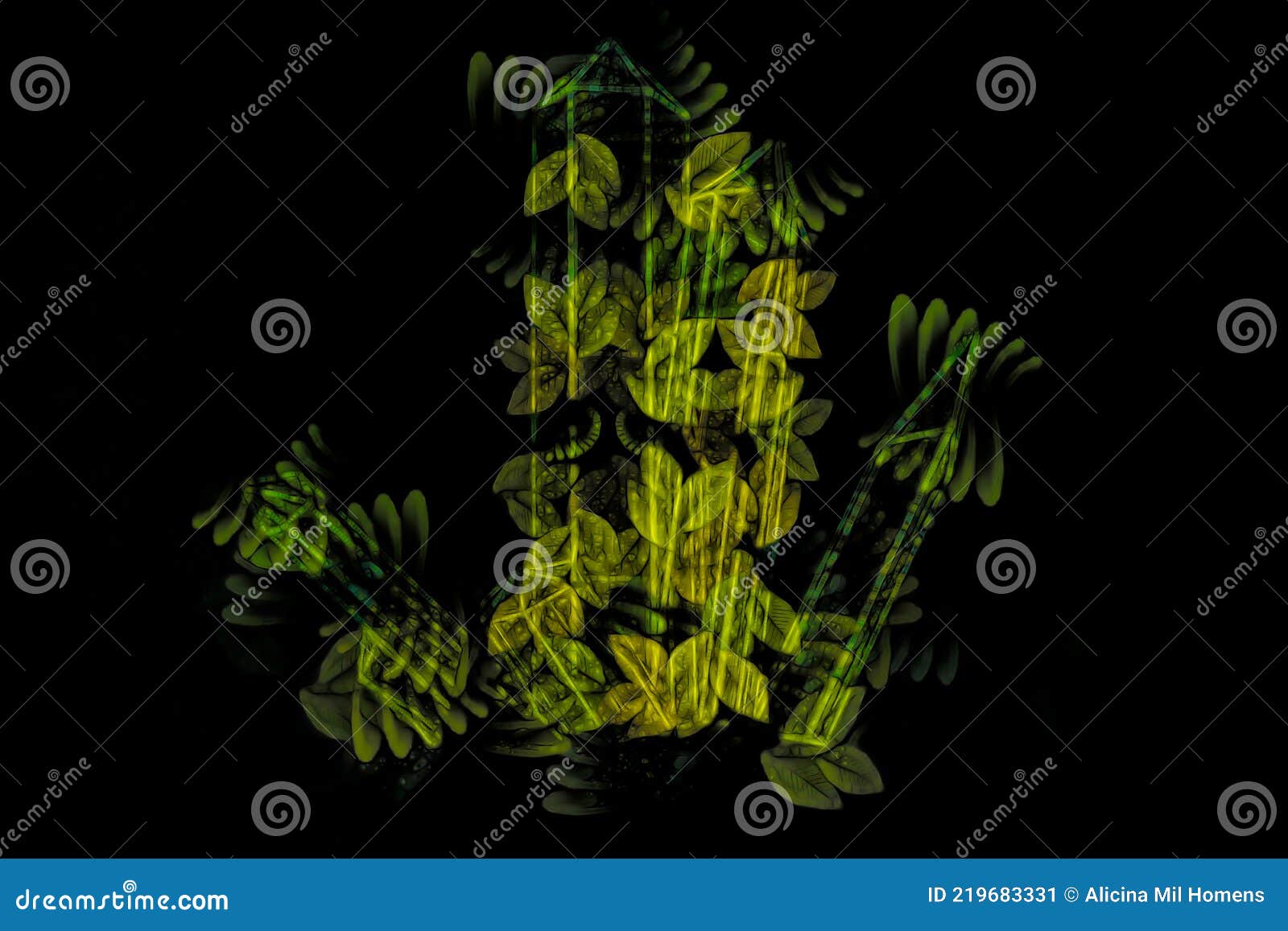 Background Illustrated with Simulation of Abstract Plants Stock ...