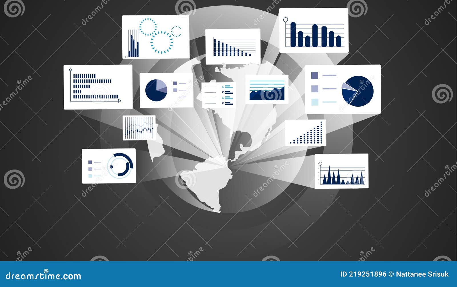 Earth Map With Pie Chart Stock Photo | CartoonDealer.com #11862036
