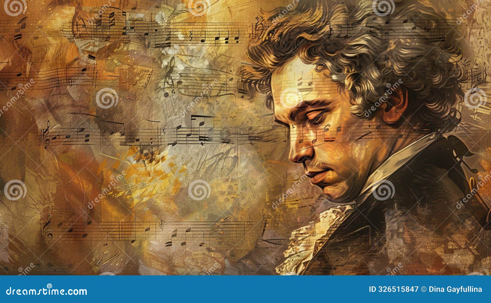 Background Illustration Featuring Ludwig Van Beethoven Stock Image ...
