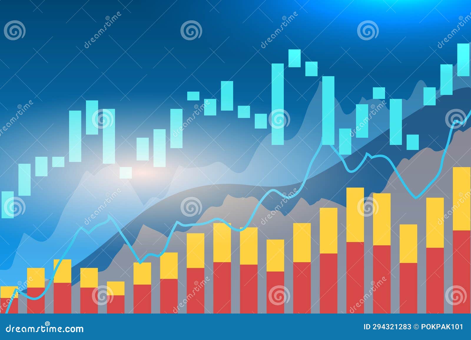 Background Illustration of Financial and Investment Techniques Graph ...