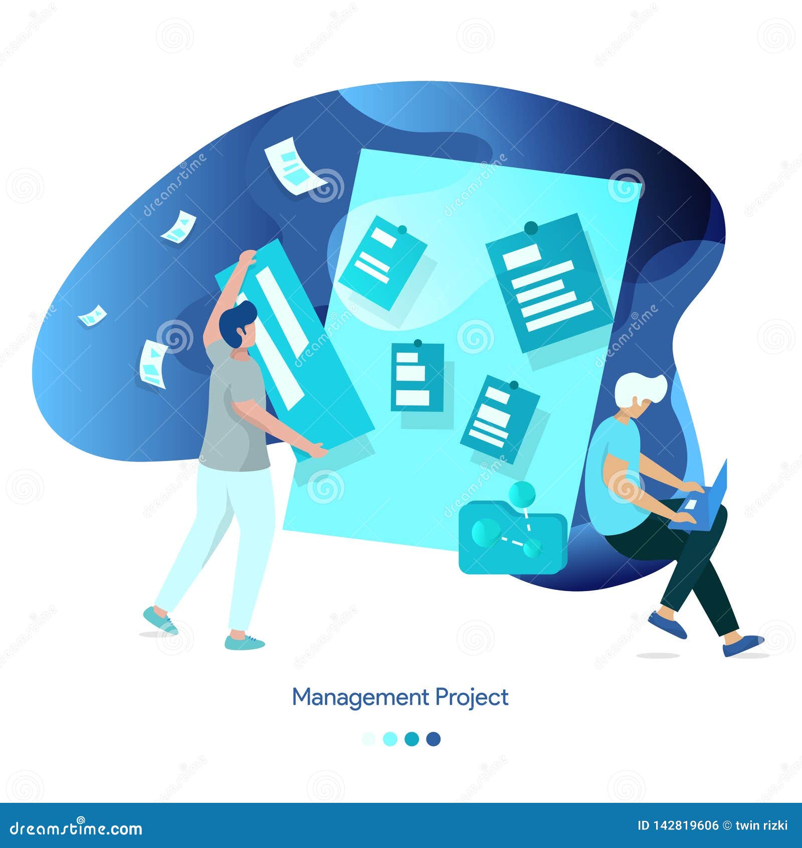 Background Illustration Management Project Stock Vector - Illustration ...