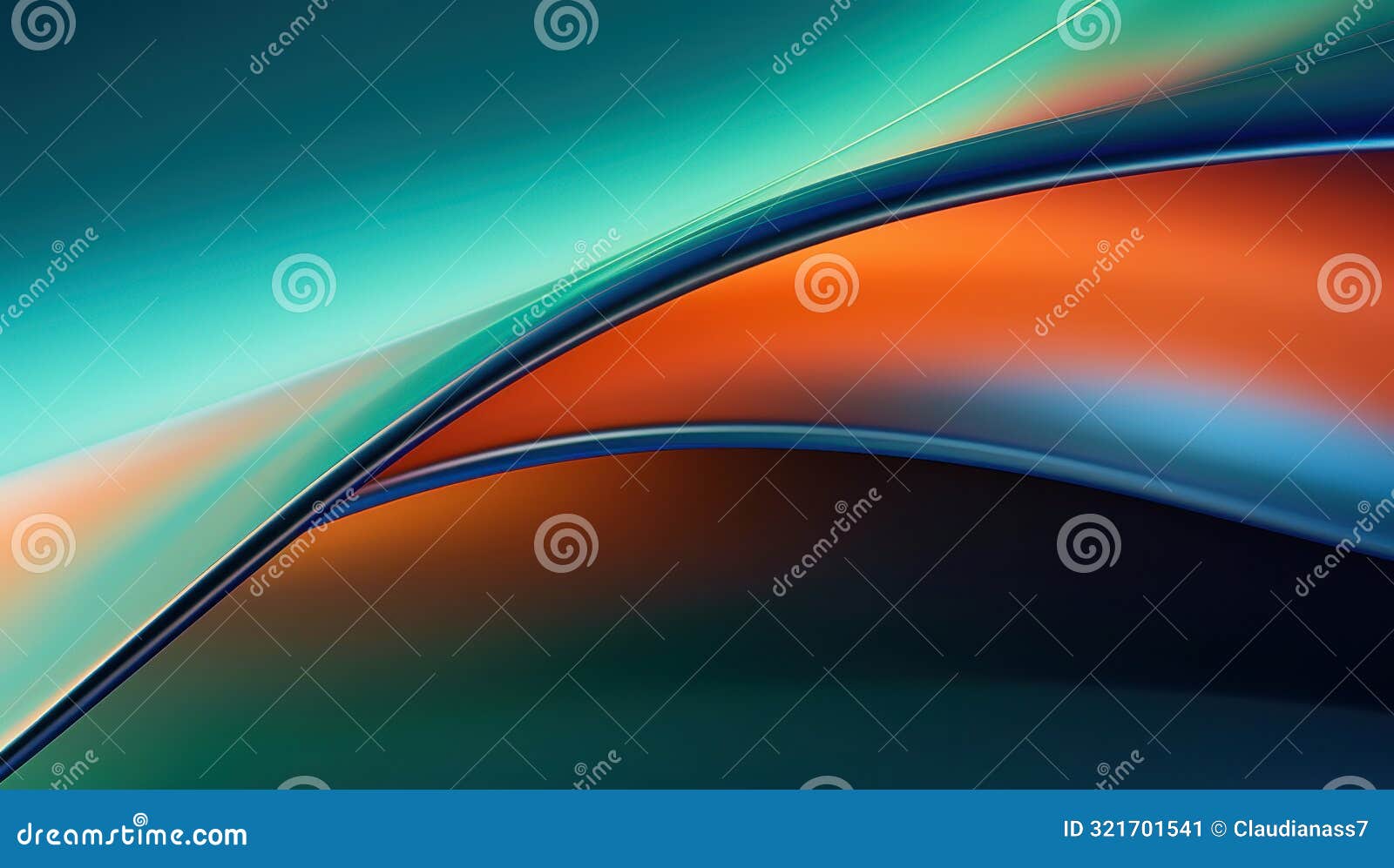 Background Illustration with a Modern Blue, Orange and Green Wave Stock ...