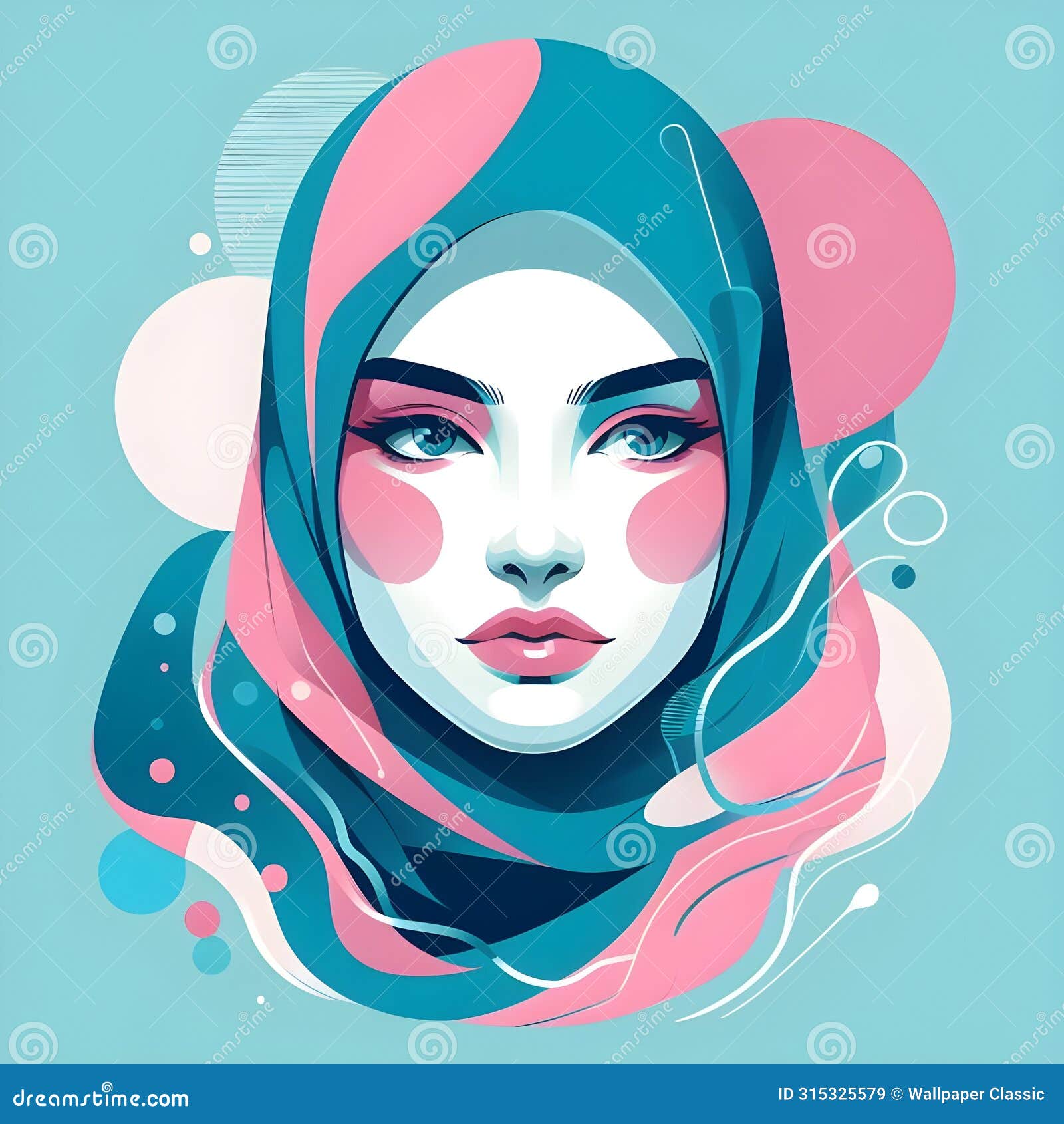 Background Illustration Painting Abstract Women Hijab Blue and Pink Ai ... Background Illustration Painting Abstract Women Hijab Blue and Pink Ai ...