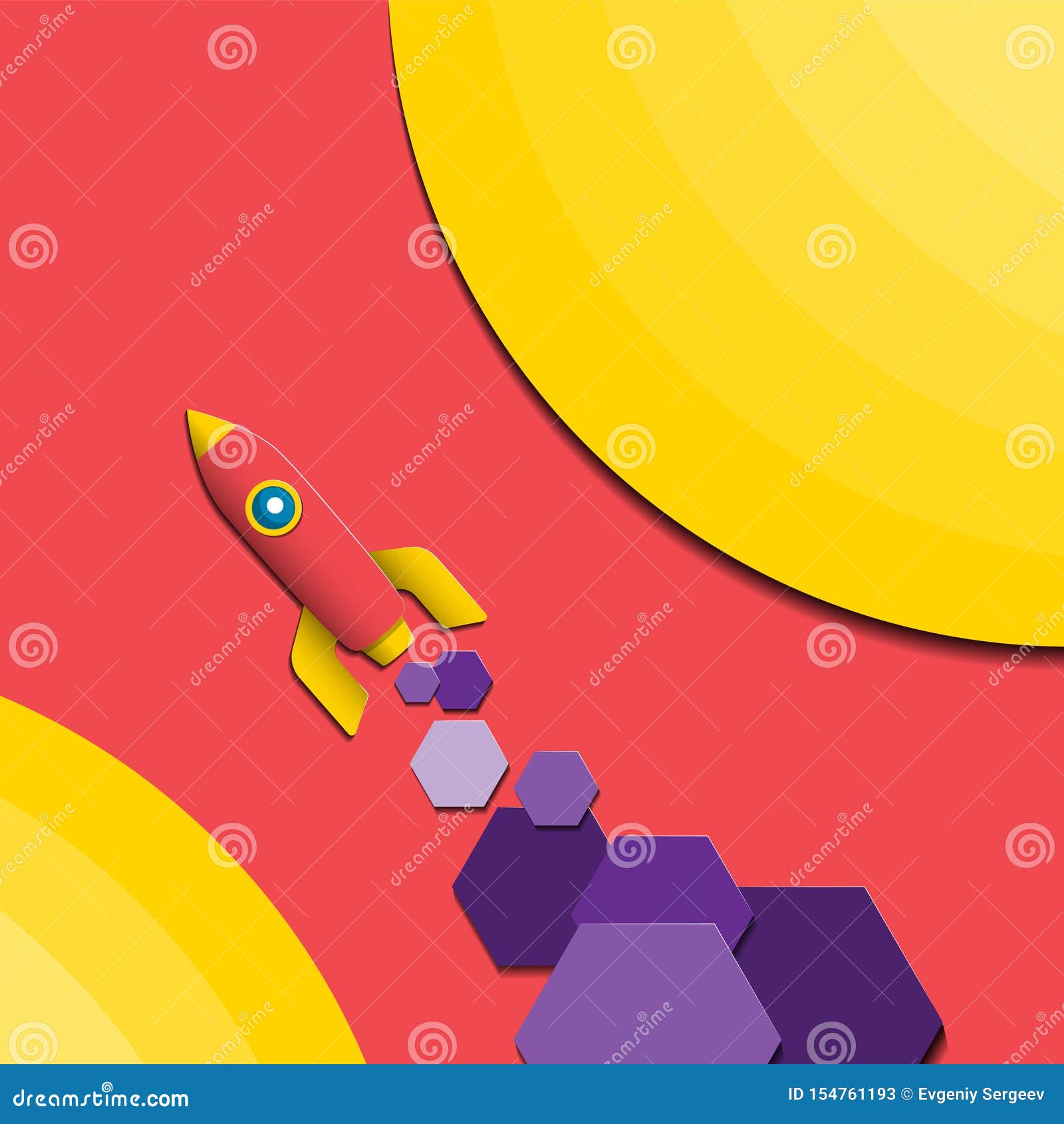 Background Illustration of a Rocket with the Geometric Elements of the ...