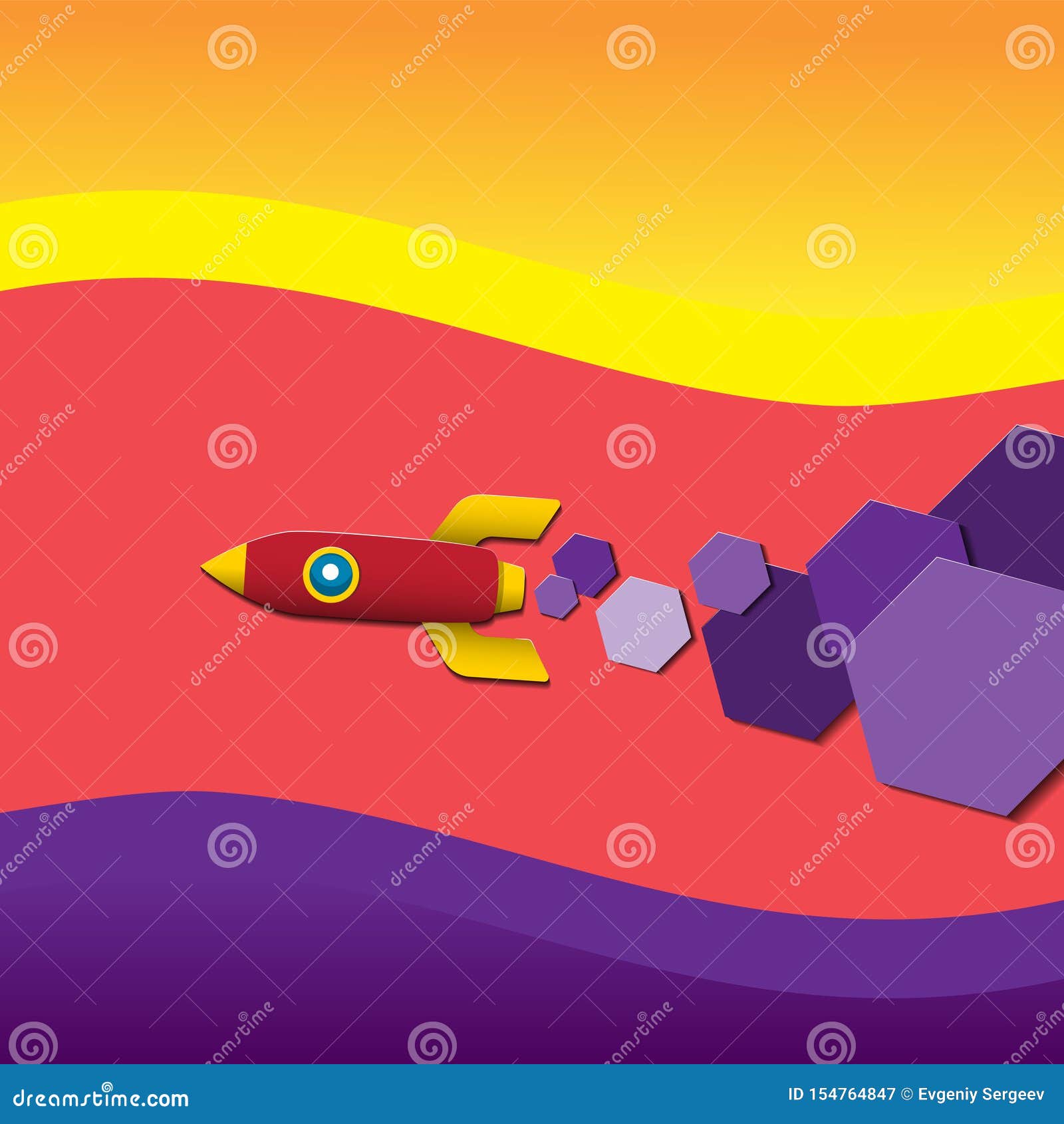 Background Illustration of a Rocket with the Geometric Elements of the ...