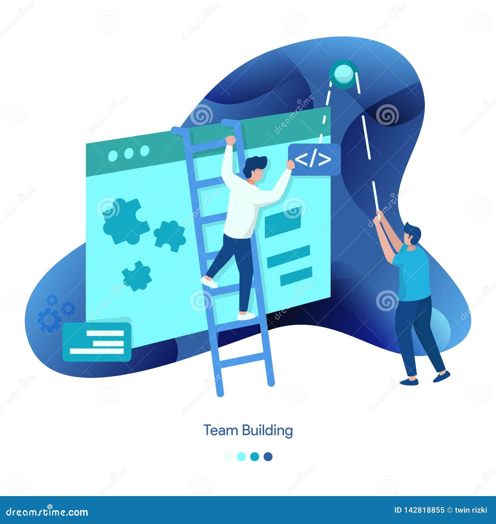 Background Illustration Team Building Stock Vector - Illustration of ...