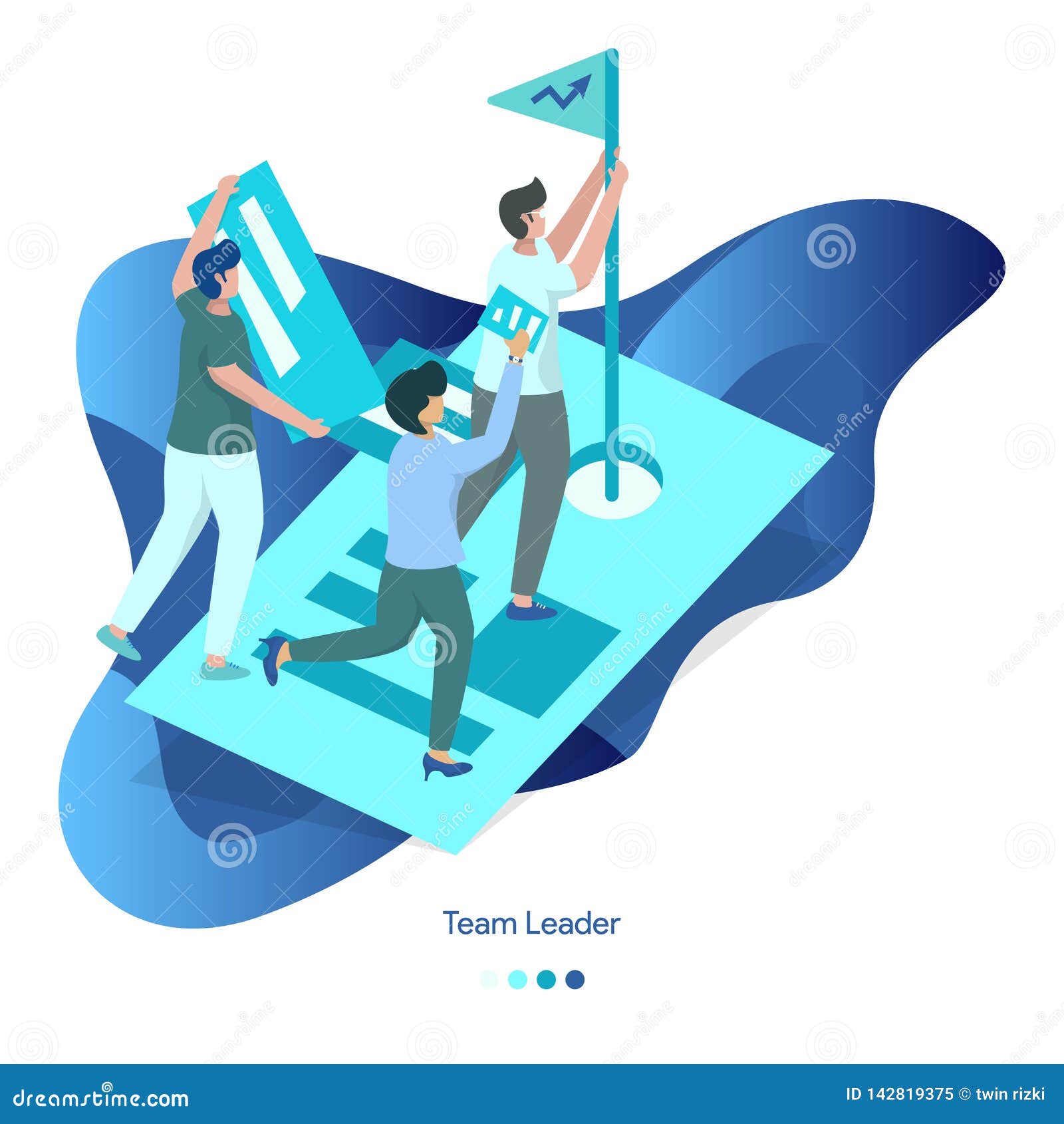 Background Illustration Team Leader Stock Vector - Illustration of ...