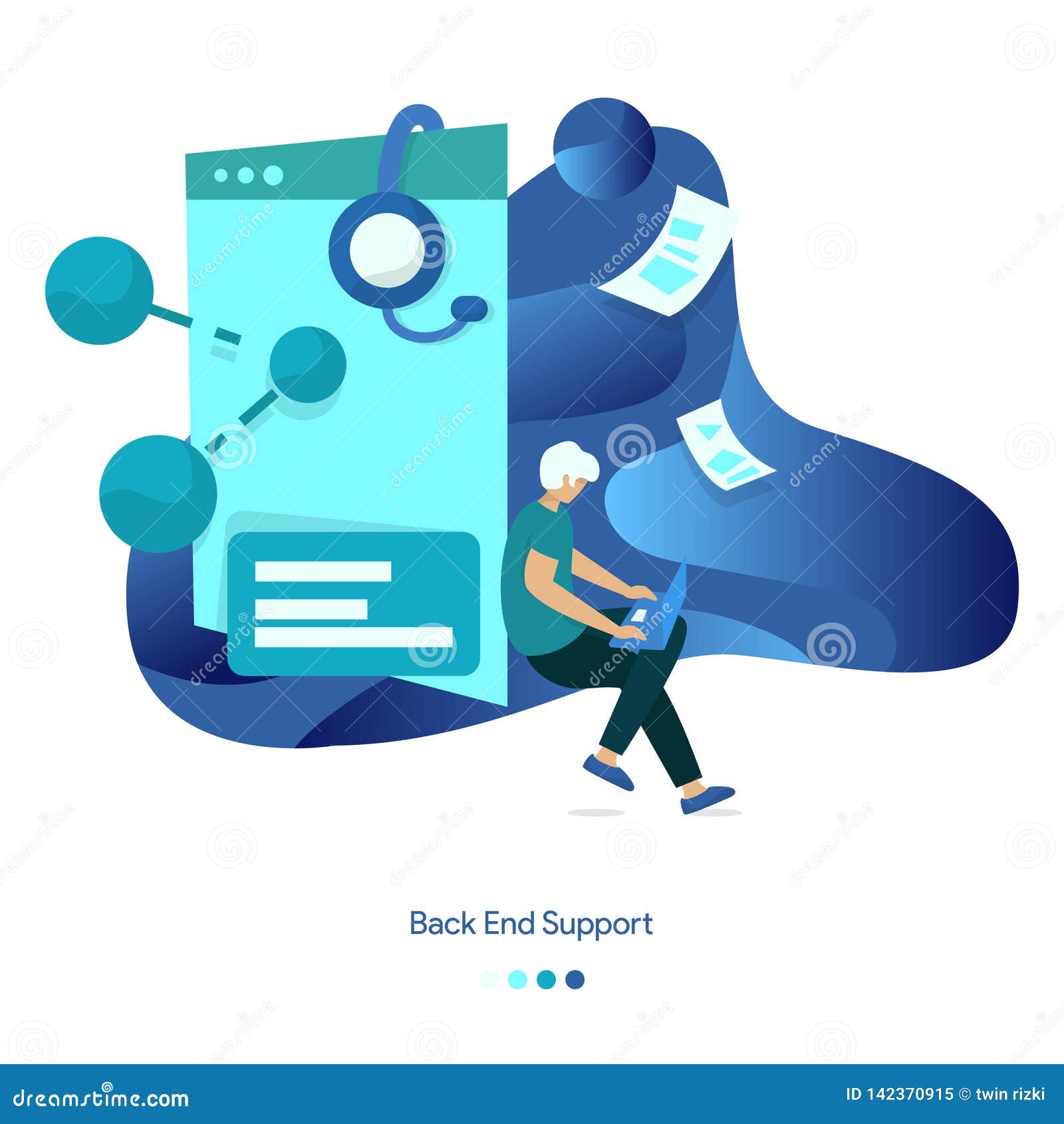 Background Illustrations of Back End Support Stock Vector ...
