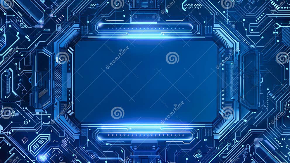 Background Image of an Abstract Circuit Board with a Rectangular Frame ...